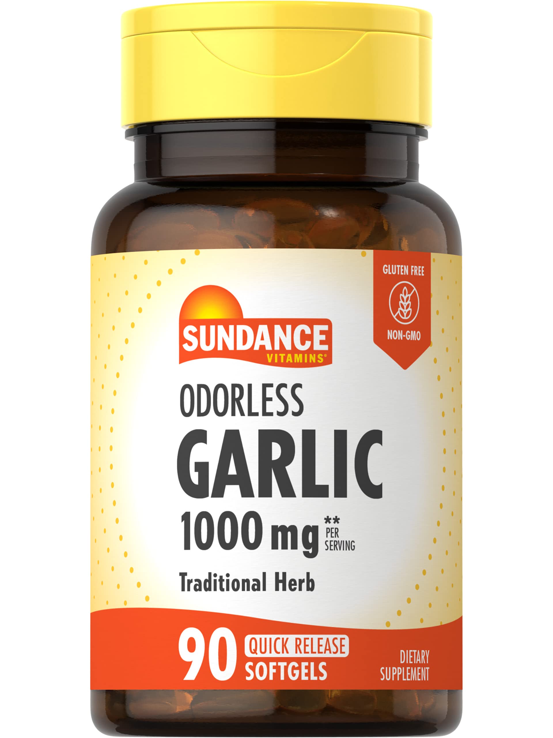 Amazon.com: Sundance Odorless Garlic Softgels | 1000mg | 90 Count | Non ...
