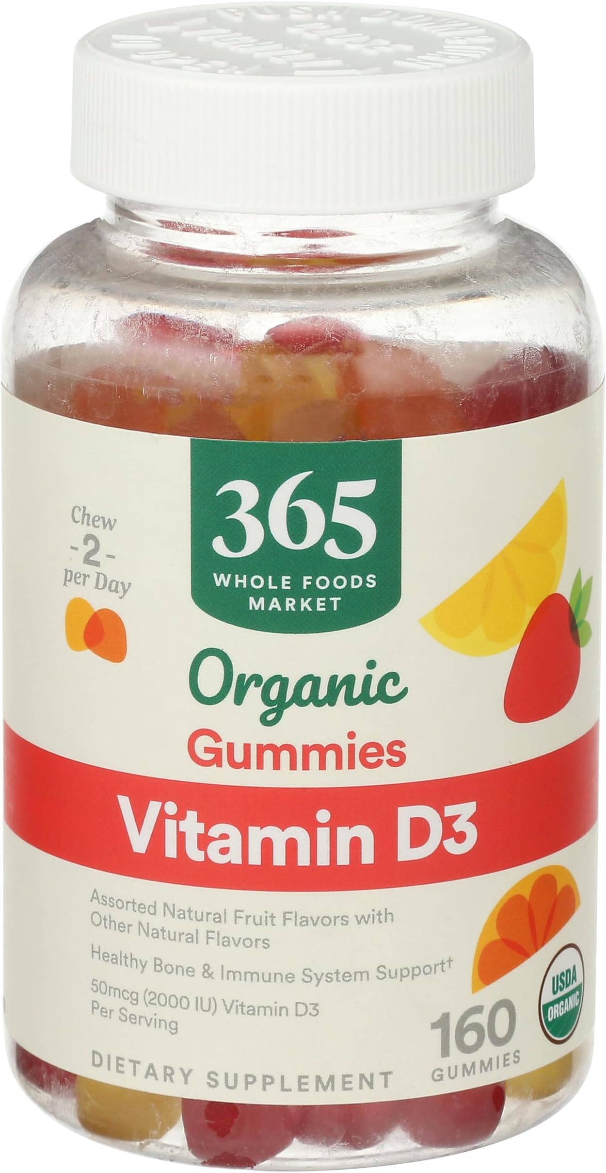 Amazon.com: 365 by Whole Foods Market, Organic Vitamin D3 Gummy, 160 Count
