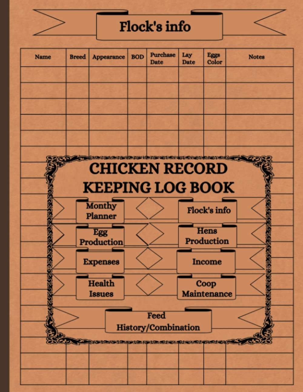 Chicken Record Keeping Log Book: Designed to Keep Track of Chicken ...