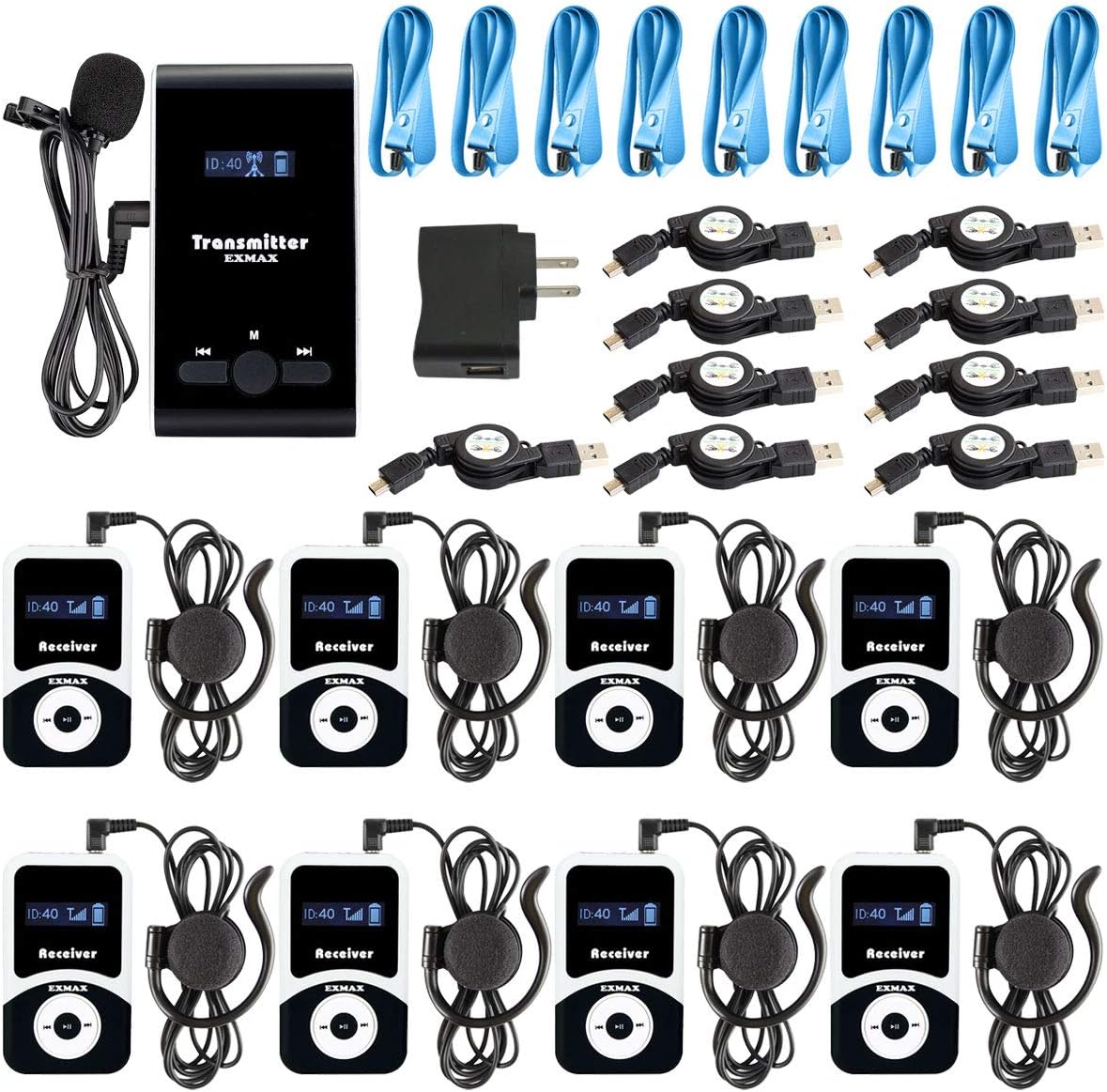 Amazon.com: EXMAX EX-100 Wireless Tour Guide System Live Translator ...