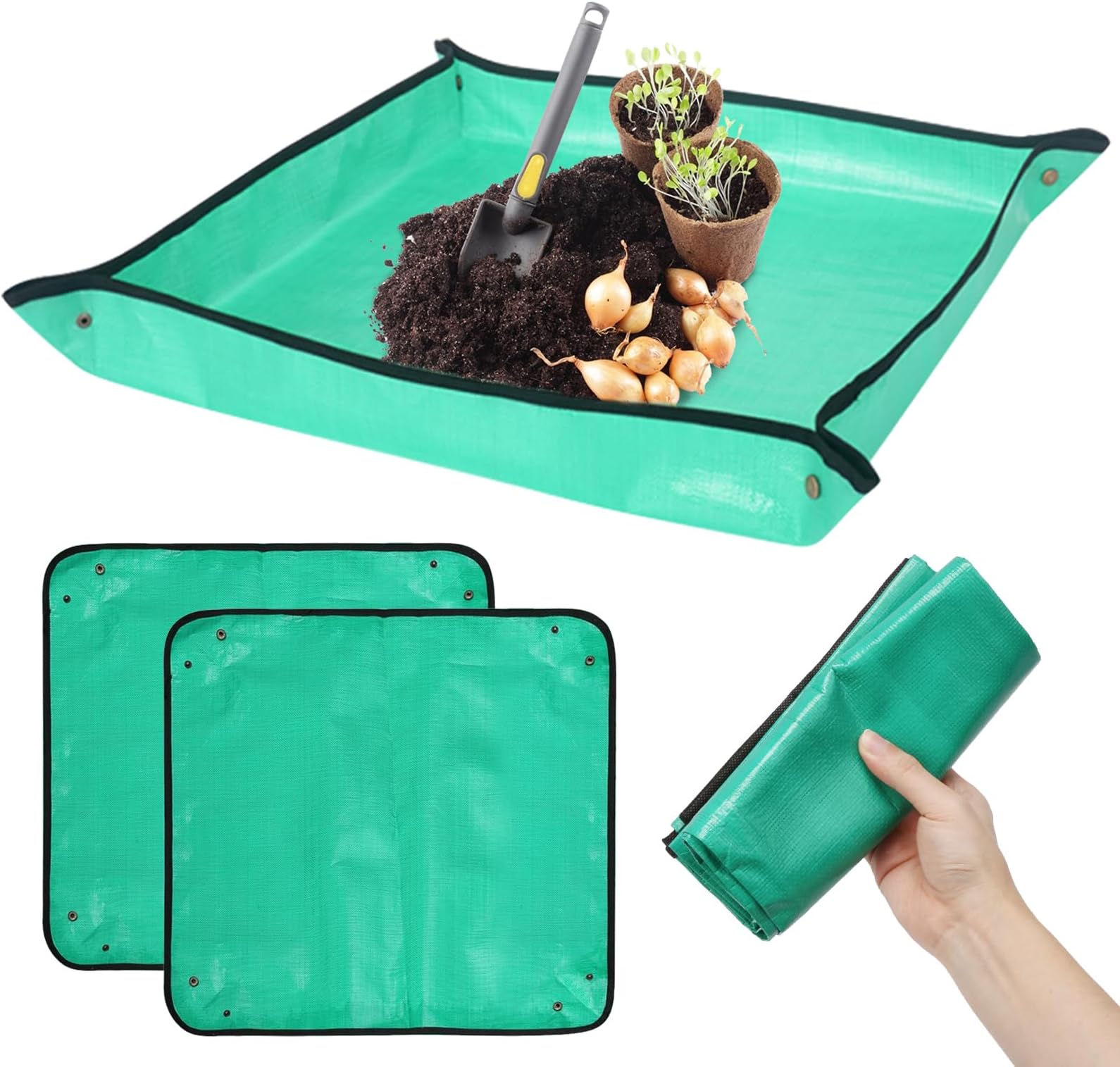 Muddy Hands Large Green Plastic Potting Tray with Shelf Garden ...