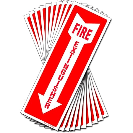 Amazon.com: iSYFIX Fire Extinguisher Signs Stickers – 3 Pack 4x12 Inch ...