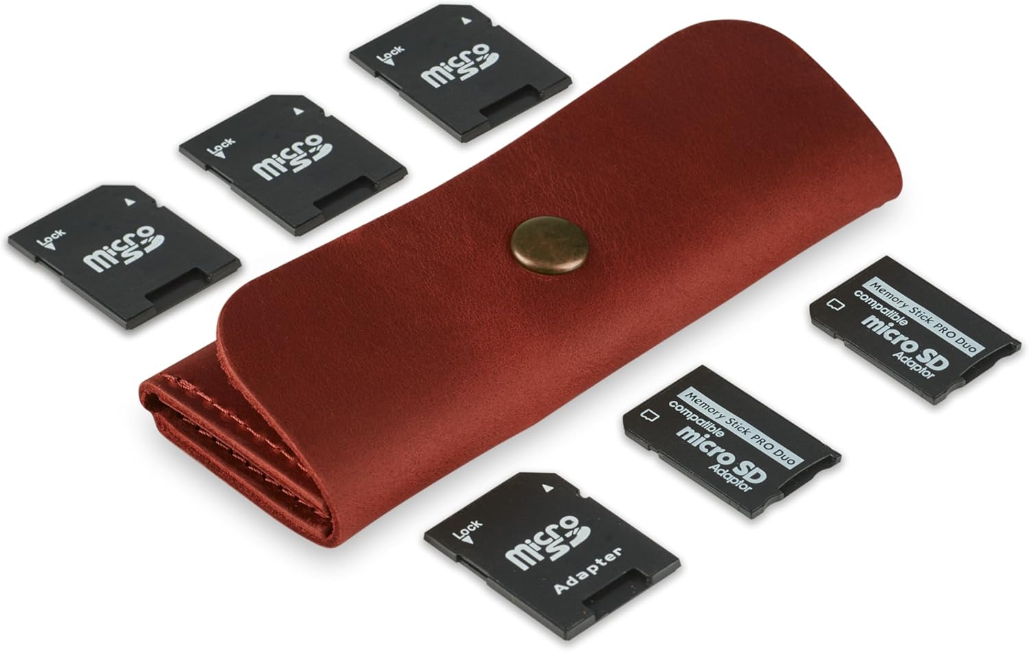 Amazon.com: Cognac Leather SD Card Holder - Micro SD & Memory Card ...