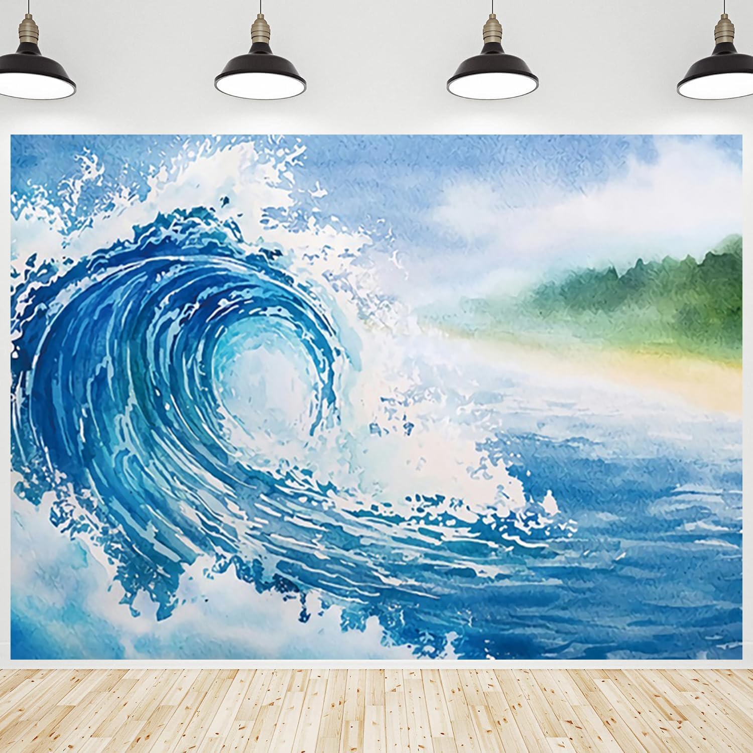 Amazon.com : CRTPOD Summer Sea Waves Backdrop Blue Ocean Water Surfing ...