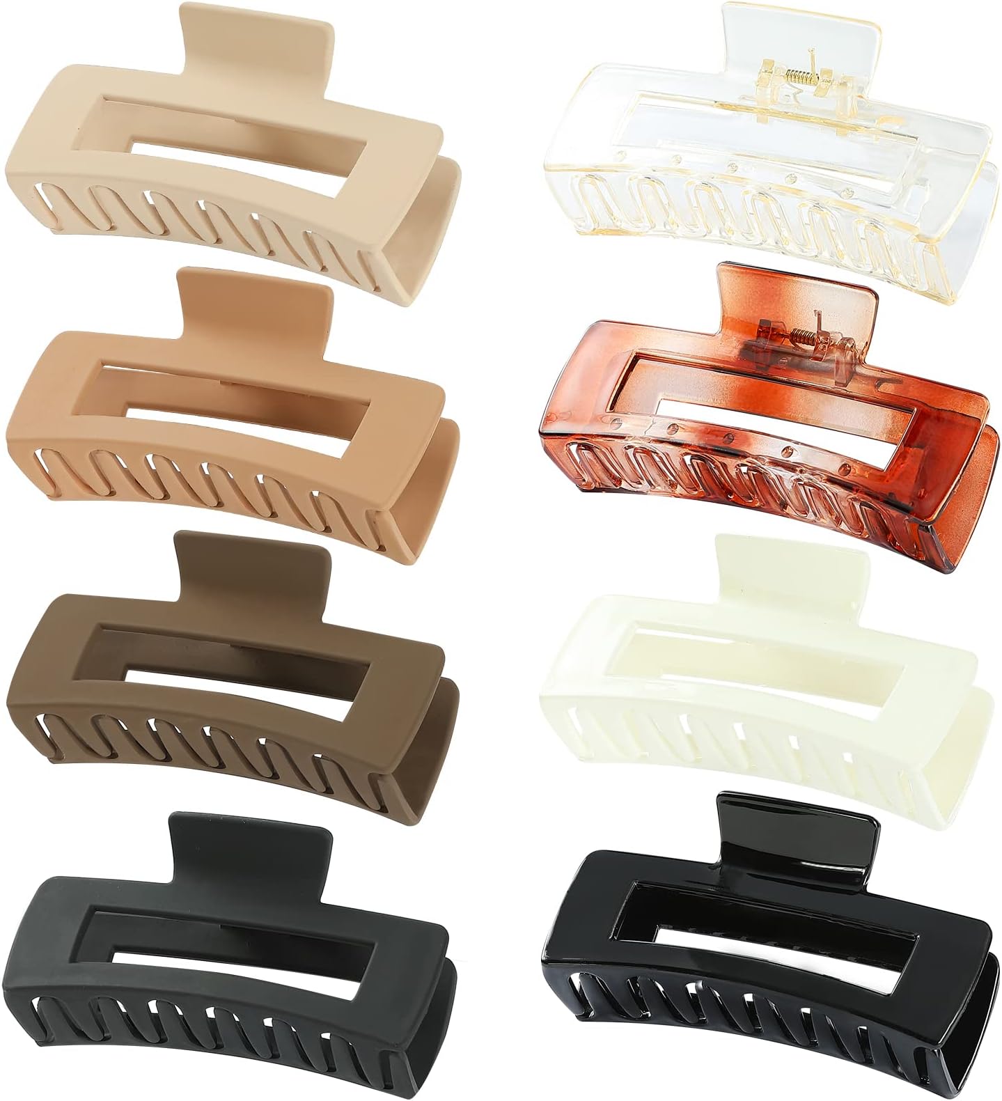 Amazon.com : 8 Pcs Hair Claw Clips, 5 Square Matte Clips and 3 Metal ...