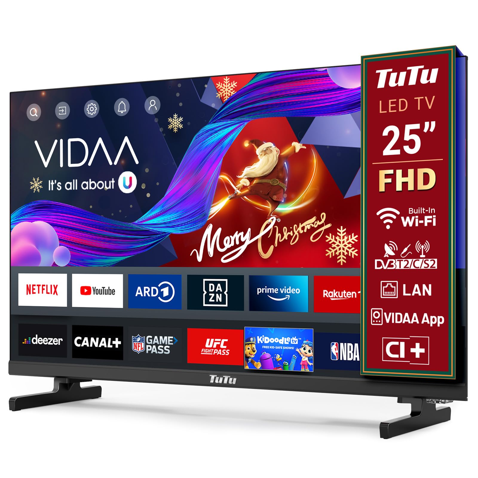TuTu Smart TV 25 Pouces (64 cm) FHD LED WiFi Connectée Téléviseurs sans ...