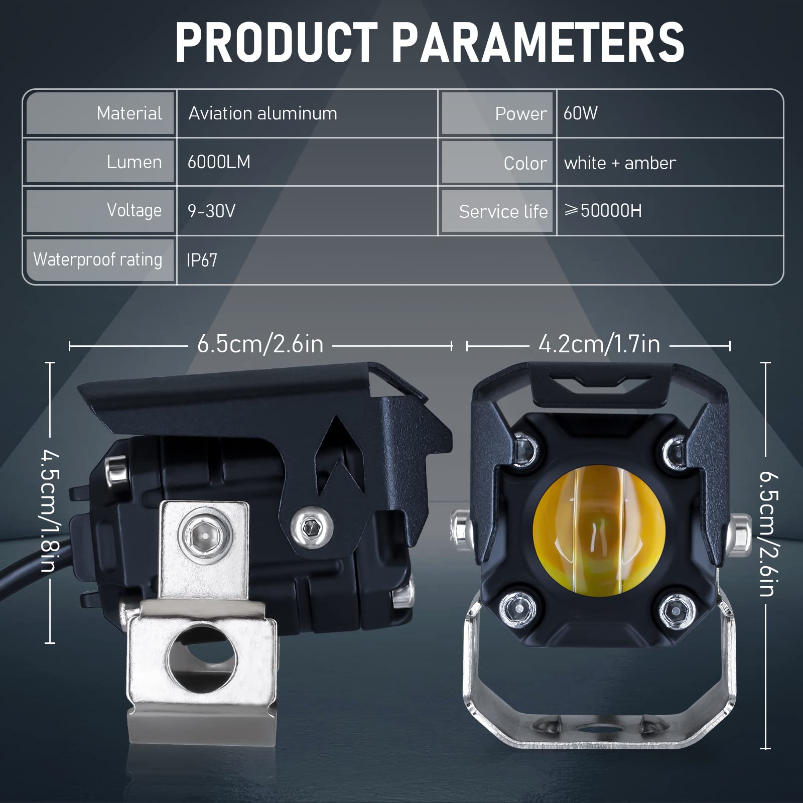 Snapklik.com : Motorcycle Fog Lights,60W 6000lm Driving Pods Lights ...