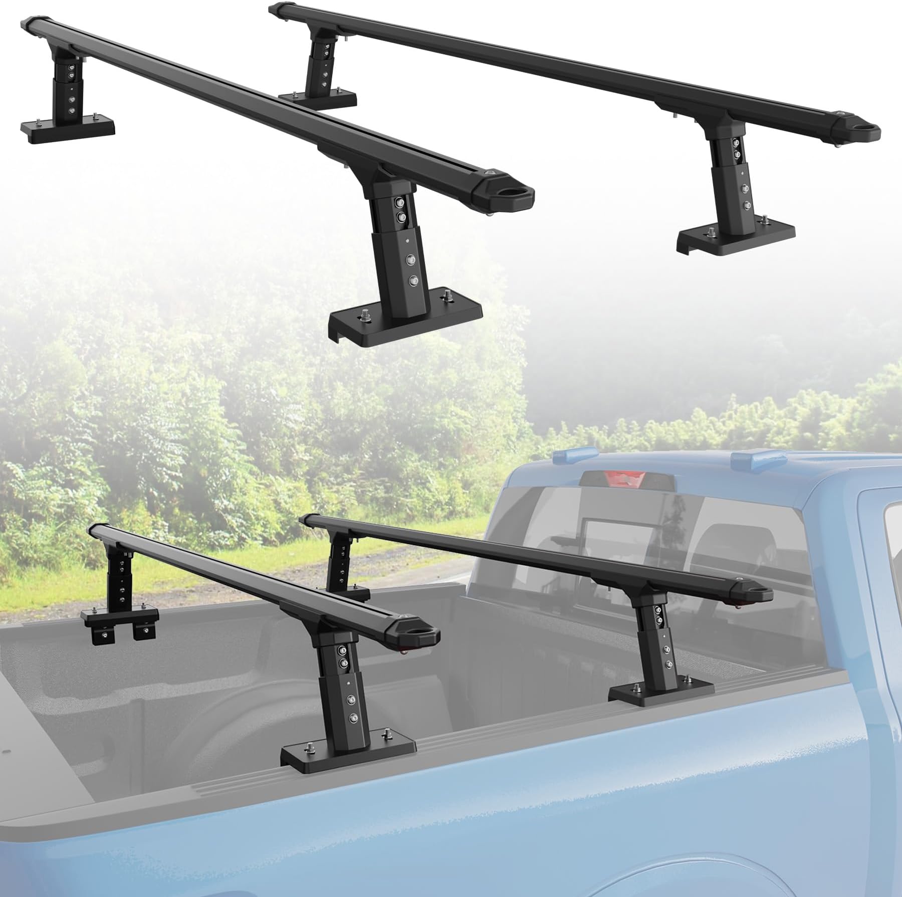Amazon.com: LARIFULL Adjustable Truck Bed Rack, 800LBS Universal ...