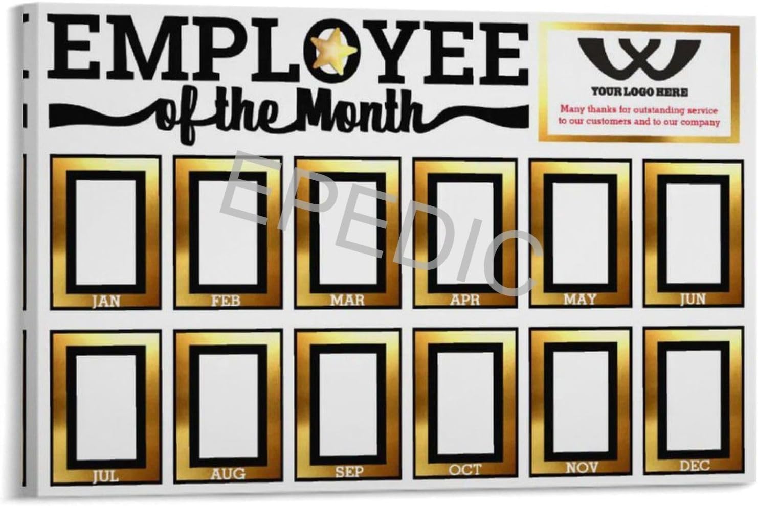 Amazon.com: Gold Star Photo Employee of The Month Recognition Poster ...