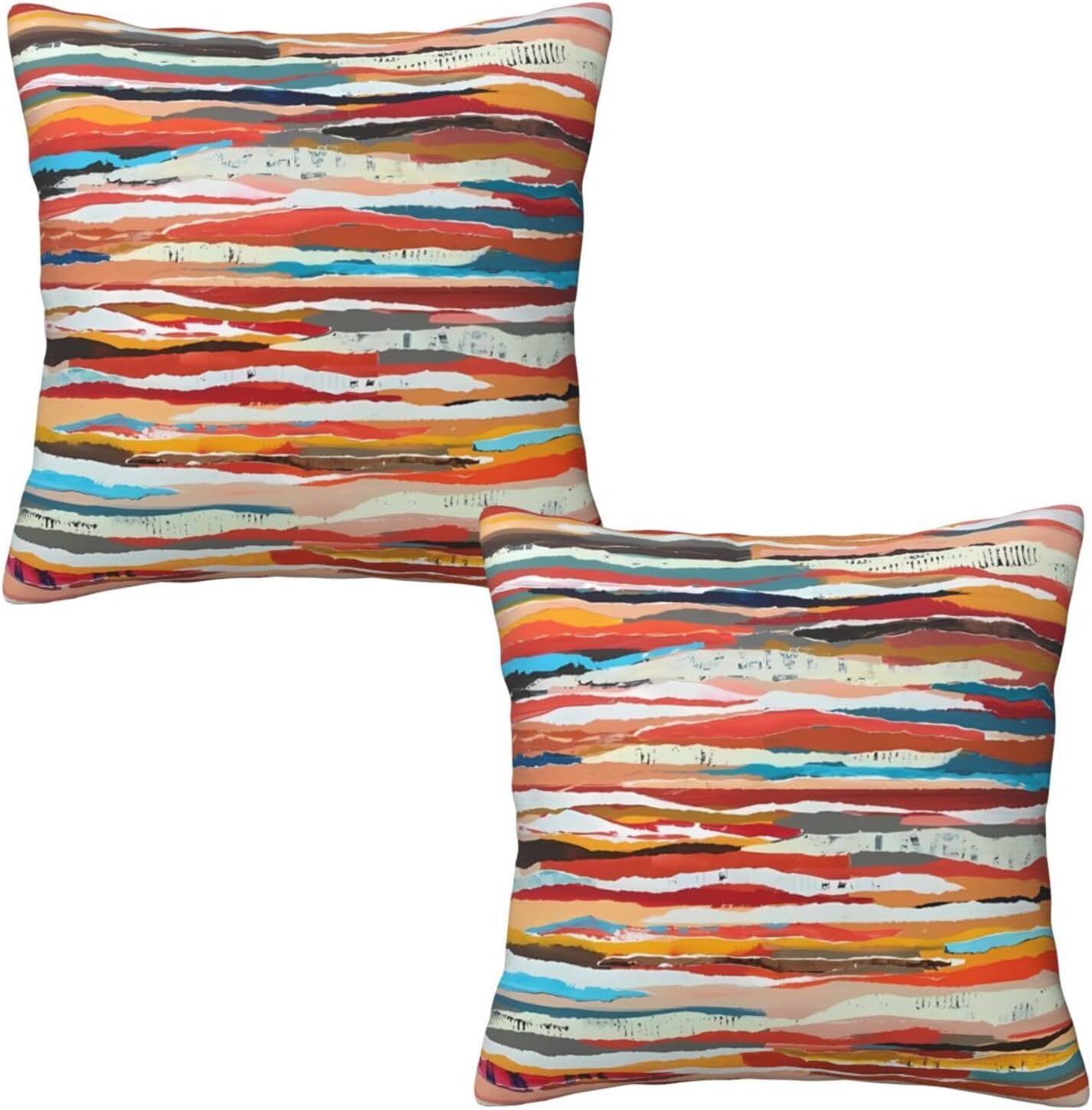 Amazon.com: Rainbow Colorful Striped Throw Pillow Covers 18x18 Set of 2 ...