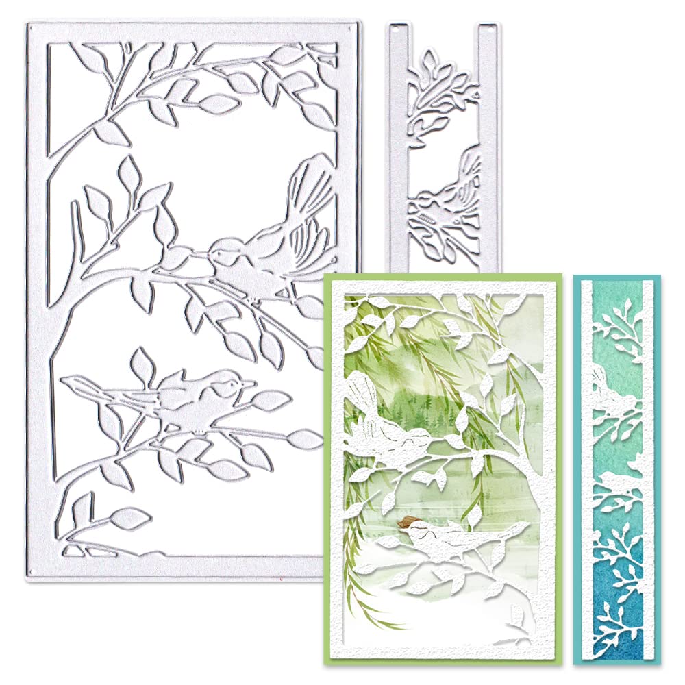 Amazon.com: 2pcs Birds Background Cutting Dies Branches Frame ...