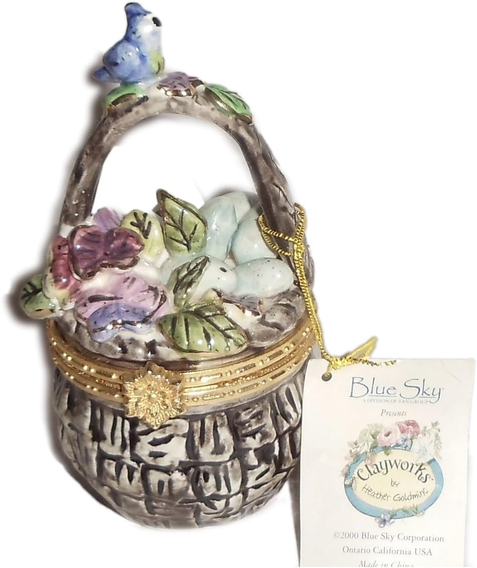 Amazon.com: Clayworks Blue Sky 2003 "Basket of Spring Hinged Box ...