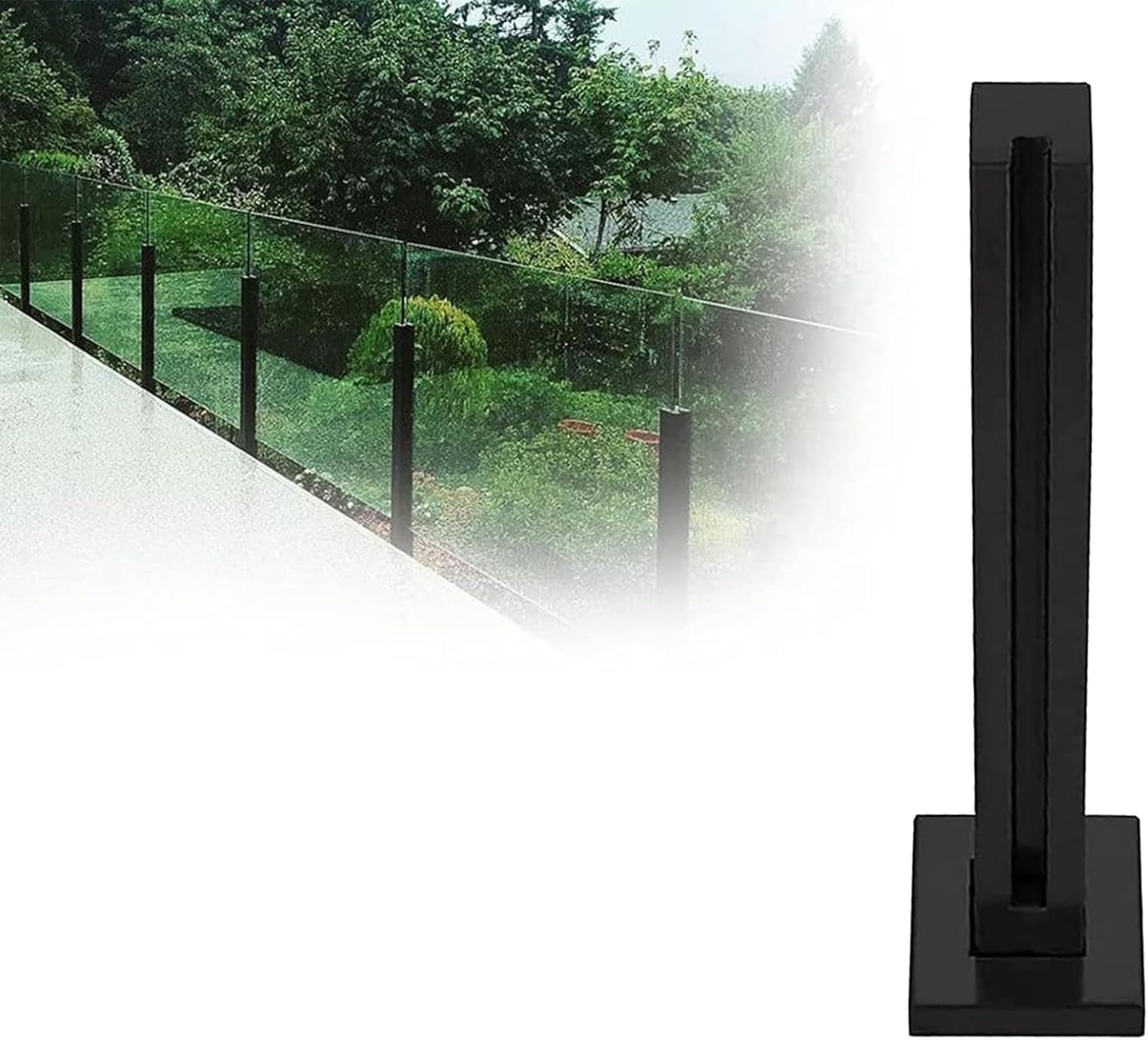 Amazon.com: Glass Panel Post, Frameless Glass Railing System Deck ...