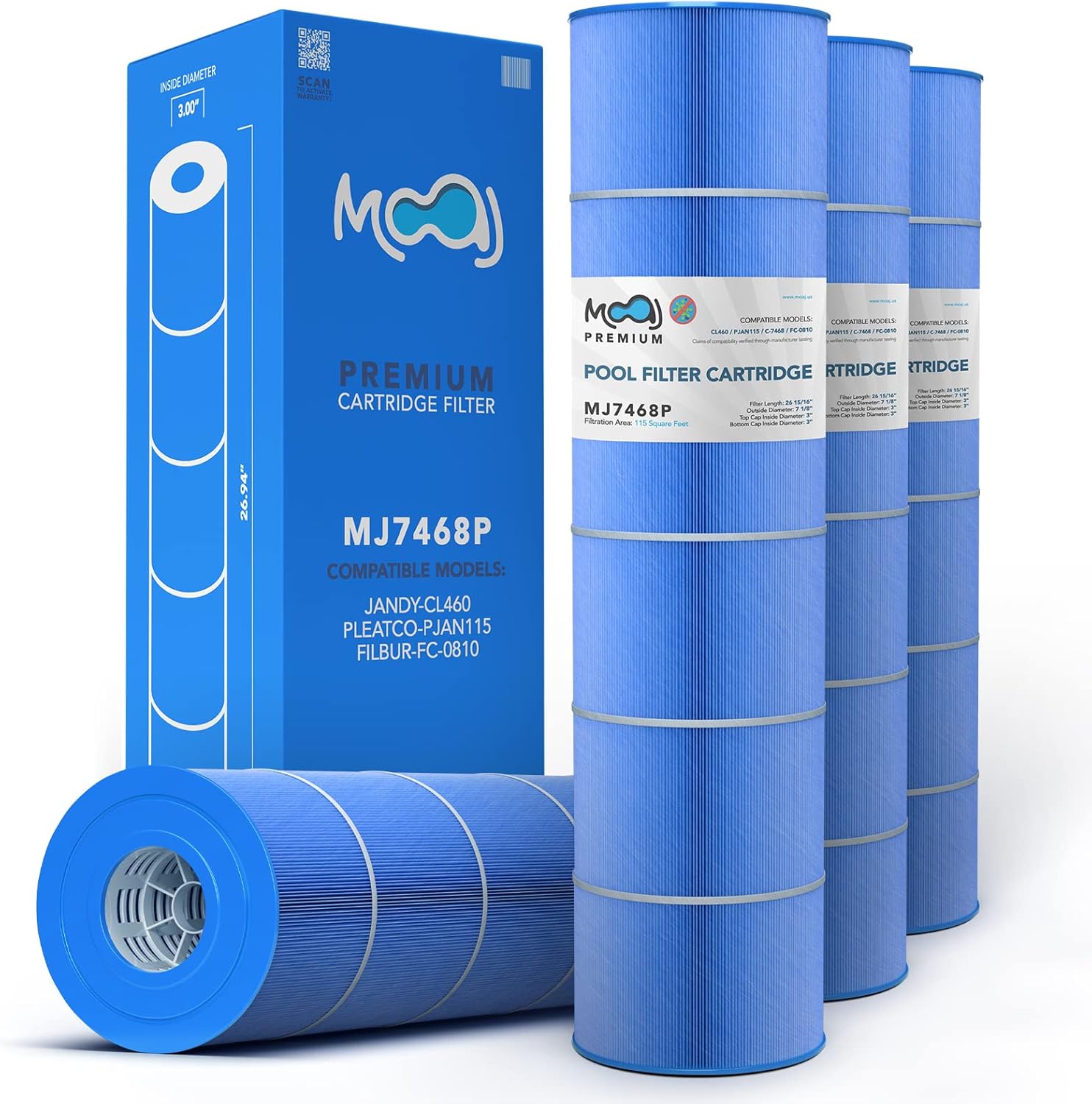 Amazon.com : MOAJ Premium Pool Filter 4-Pack Replaces Jandy CL460 ...