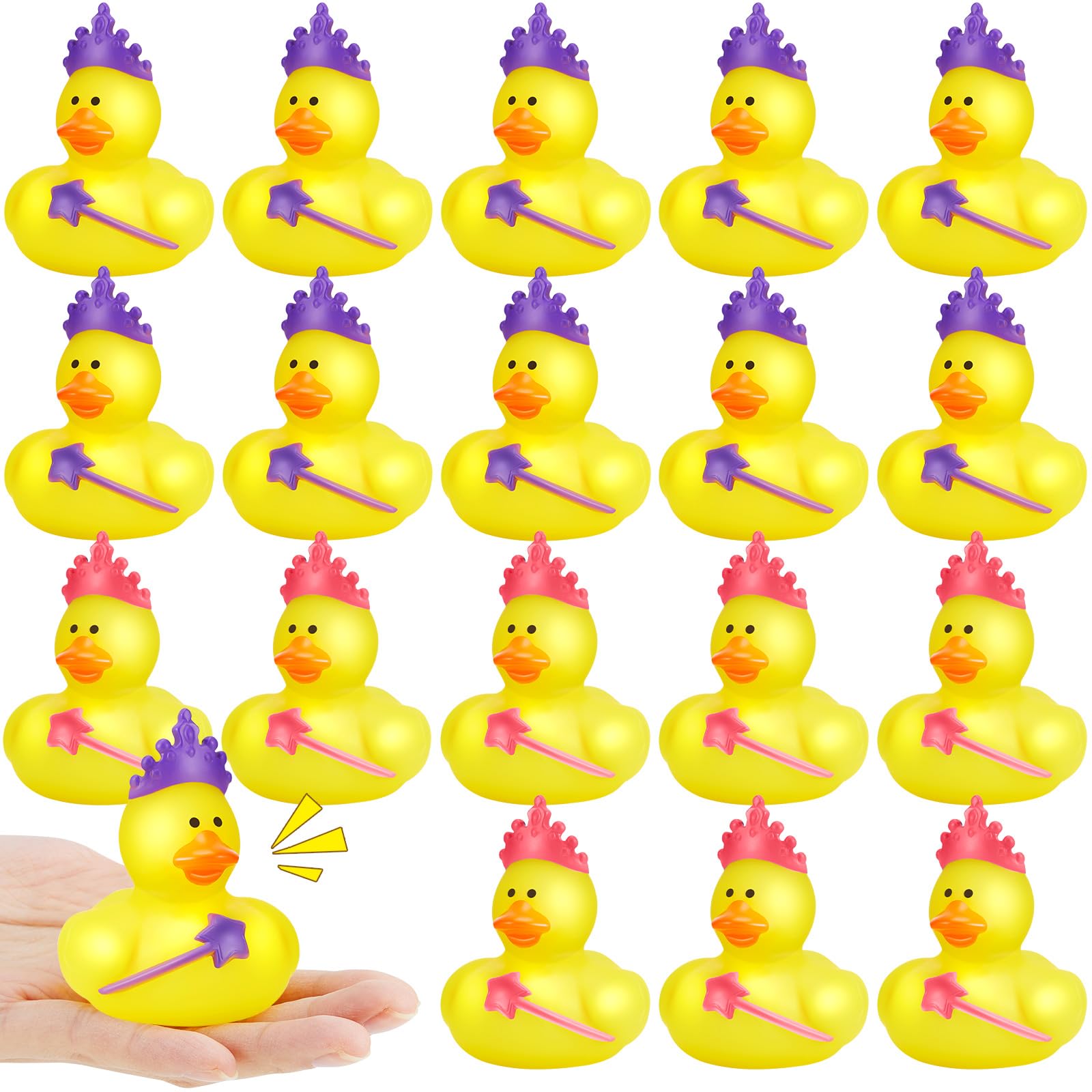 Amazon.com: DEEKIN 24 Pcs 2" Princess Rubber Ducks Pink and Purple Cool ...