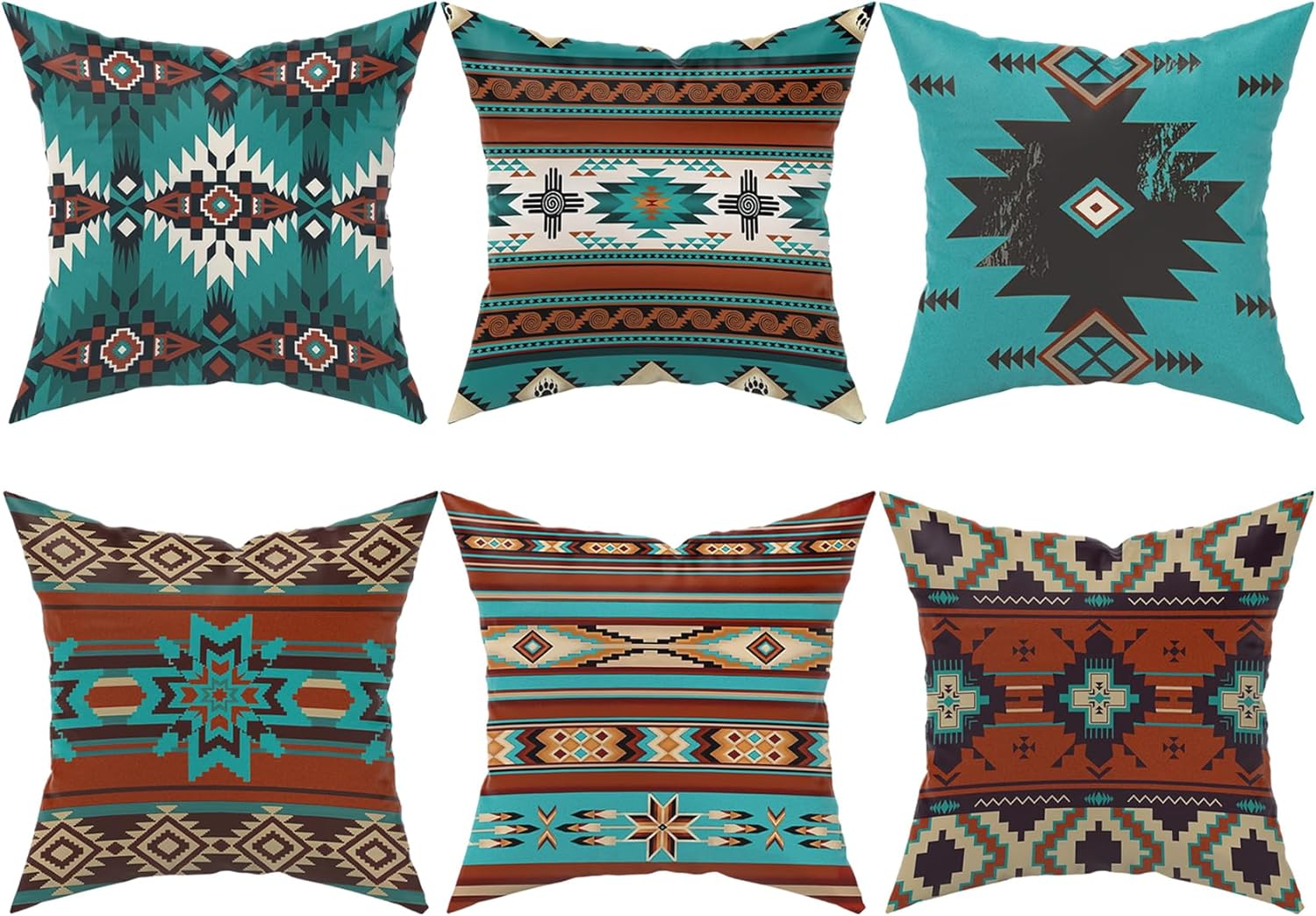 Amazon.com: Ceexolliss Aztec Throw Pillow Covers Set of 6, Western ...