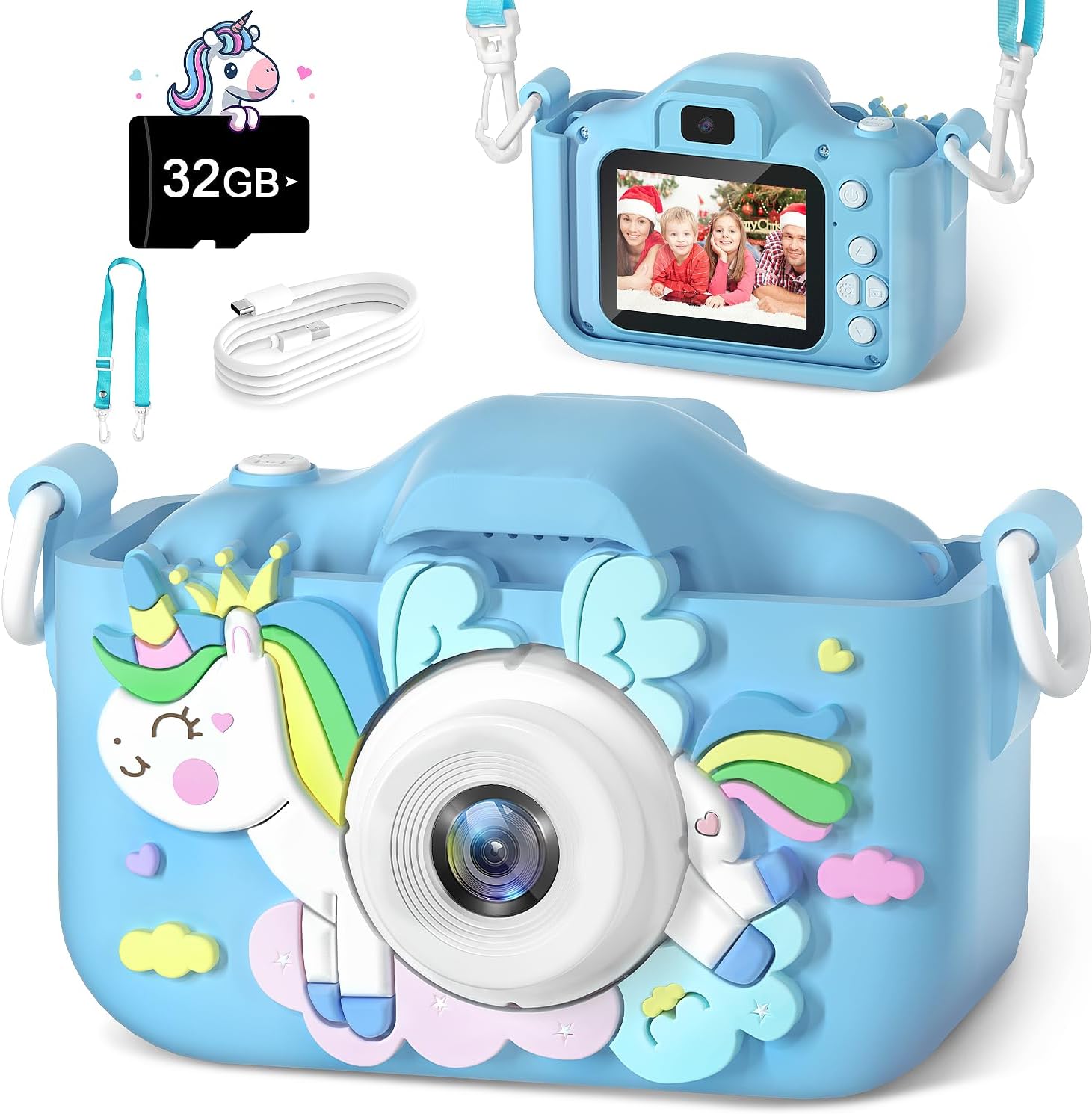 Amazon.com: Anesky Kids Camera, Toy Camera for 3 4 5 6 7 8 9 10 11 12 ...