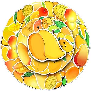 Amazon.com: Ratgoo 50 Pcs Lovely Mango Stickers Pack – Sweet Colorful ...