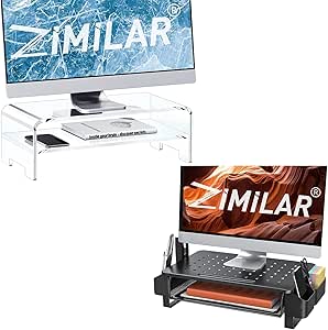 Amazon.com: Zimilar Acrylic Monitor Stand Riser, 2-Tier Clear Monitor ...