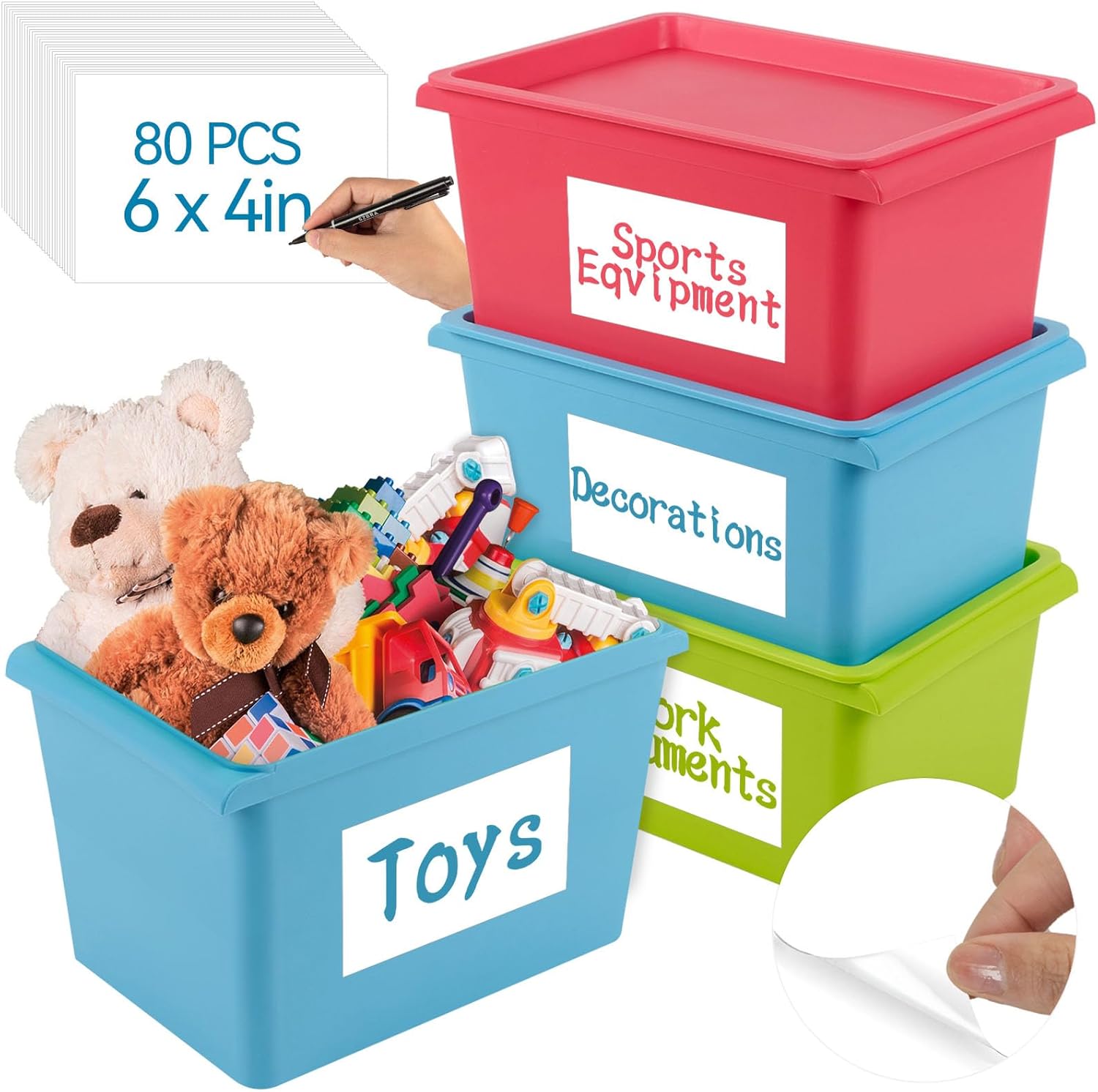 Amazon.com : YGAOHF 6 x 4 Inch Large Labels for Storage Bins - 80 ...