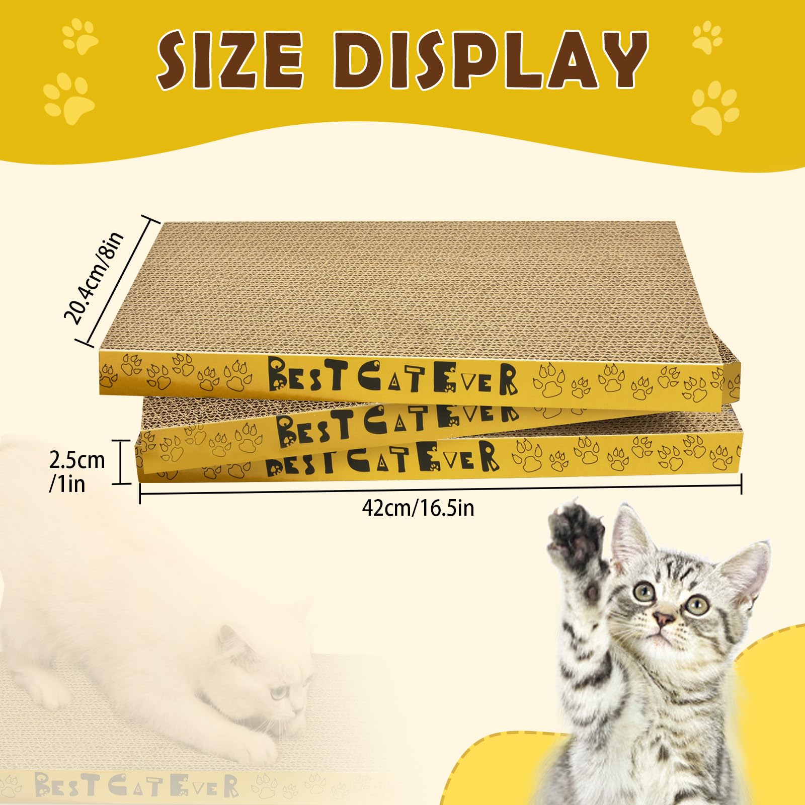 Snapklik.com : Cardboard Cat Scratcher 3 Pack Refill Reversible Cat ...