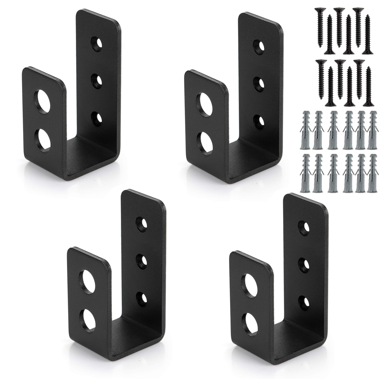 Amazon.com: 2 x 4 Door Barricade Brackets, 4 Pack Heavy Duty Door ...