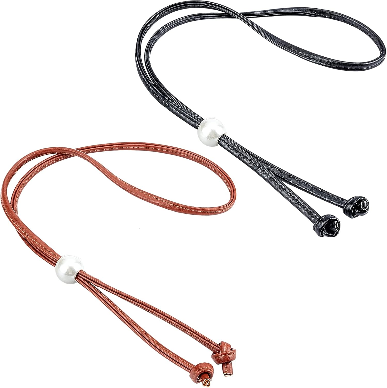 Amazon.com: WADORN 2 Colors Leather Drawstring Pull String, 120cm Soft ...