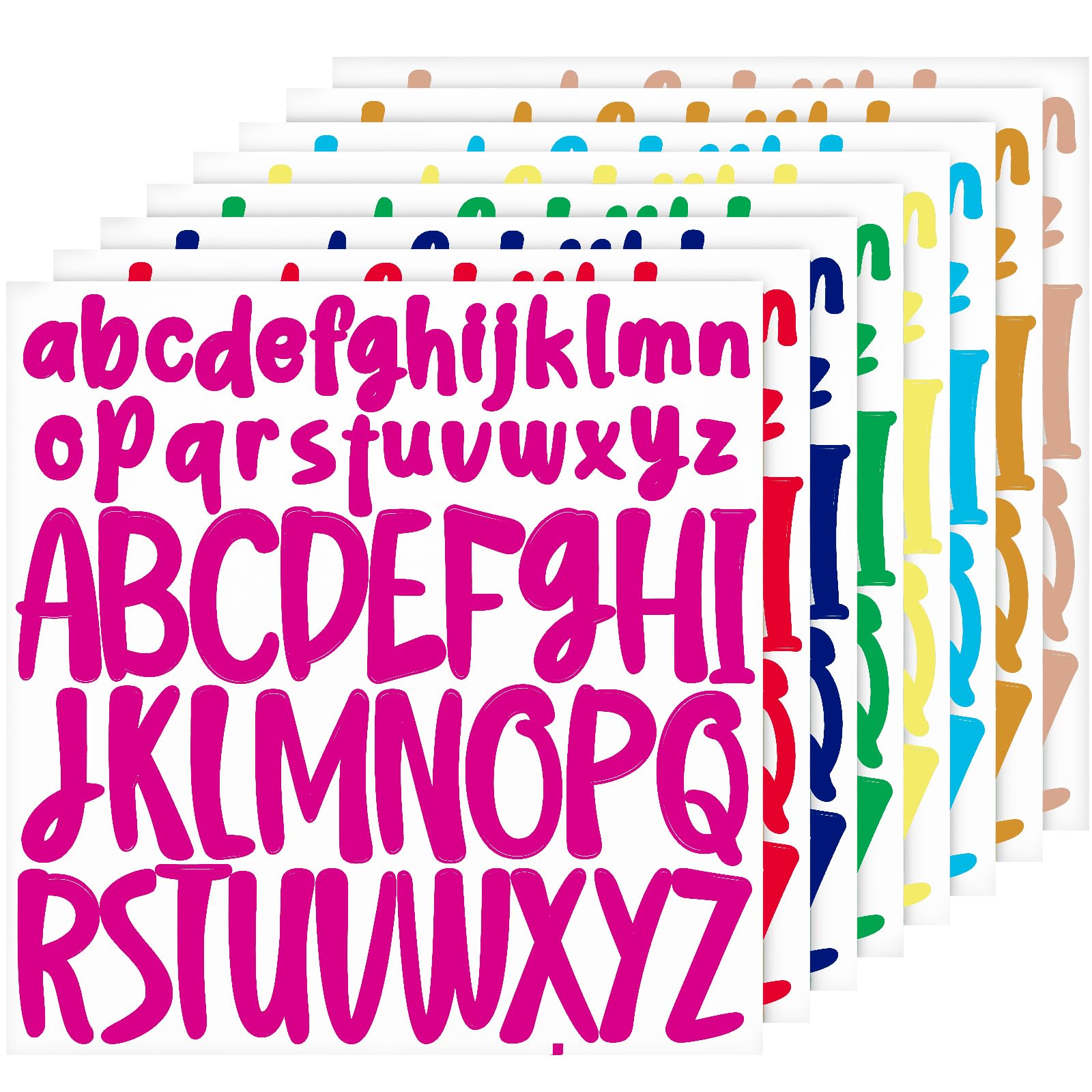 Amazon.com: 416pcs 8 Sheets Letter Stickers, 1 Inch 2 Inch Self ...