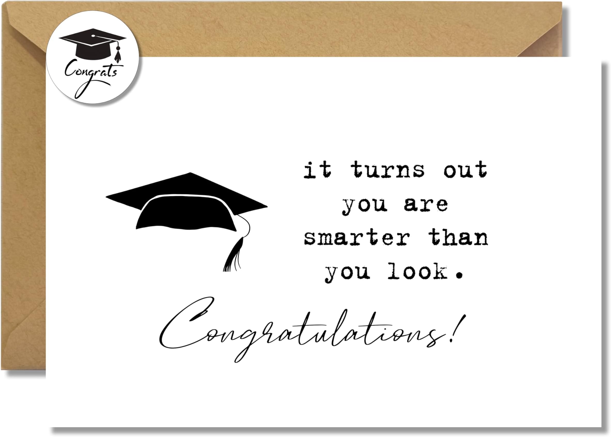 Amazon.com : TwoDays Funny Graduation Card with Envelope and Sticker ...