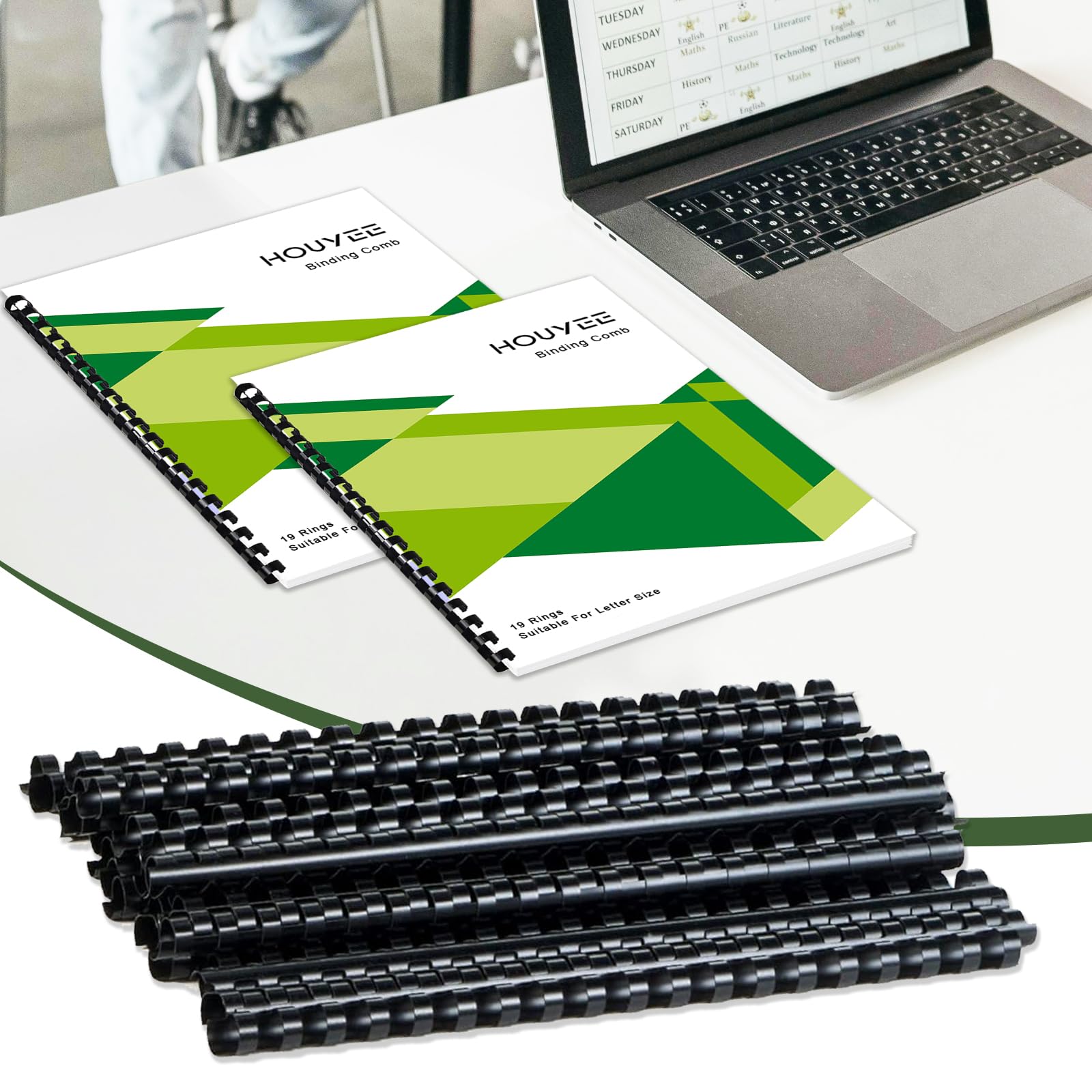 Snapklik.com : HOUYEE 5/16 Inch Plastic Binding Comb 19 Ring, 40 Sheet ...