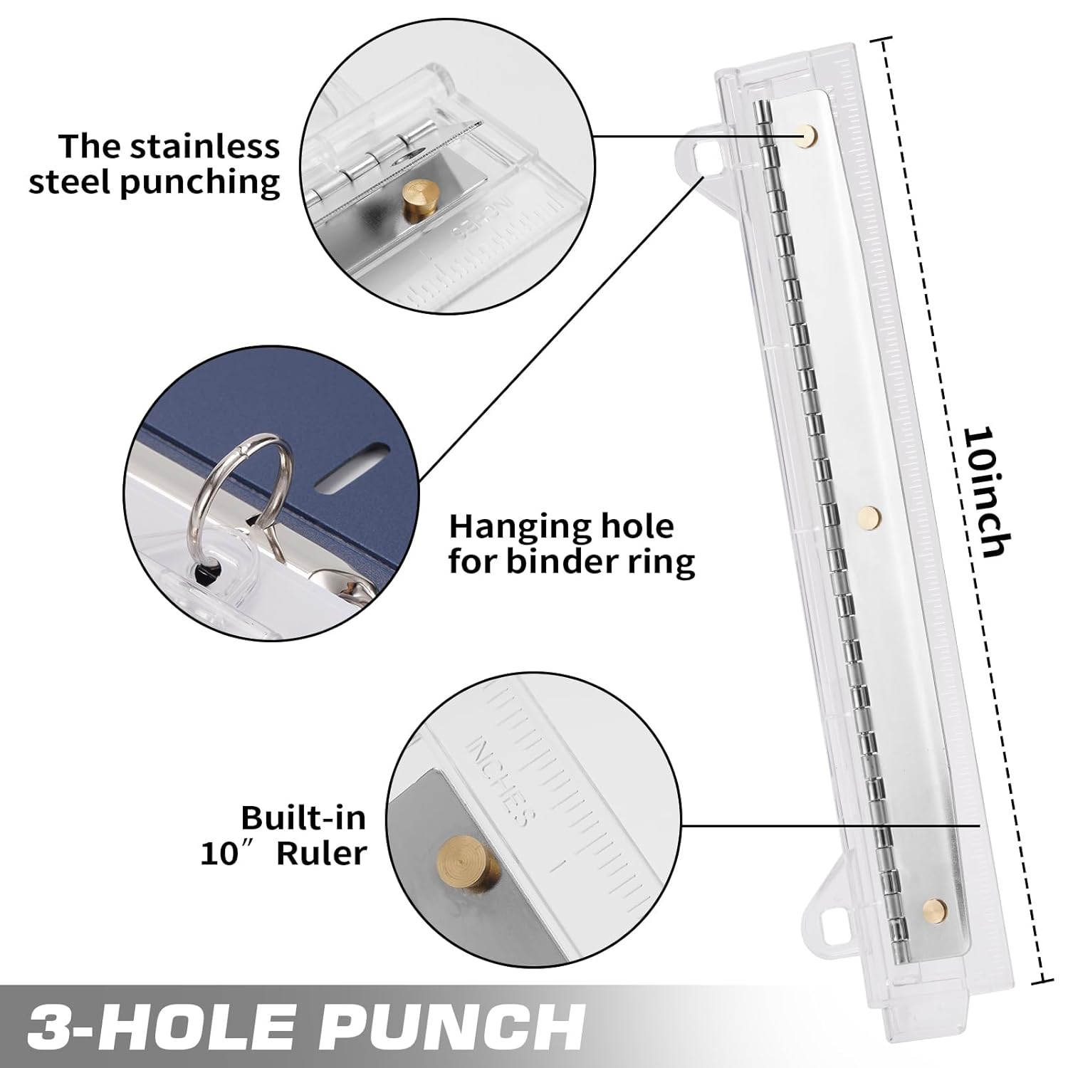 Perforadora de 3 agujeros para carpeta, perforadora de tres agujeros ...