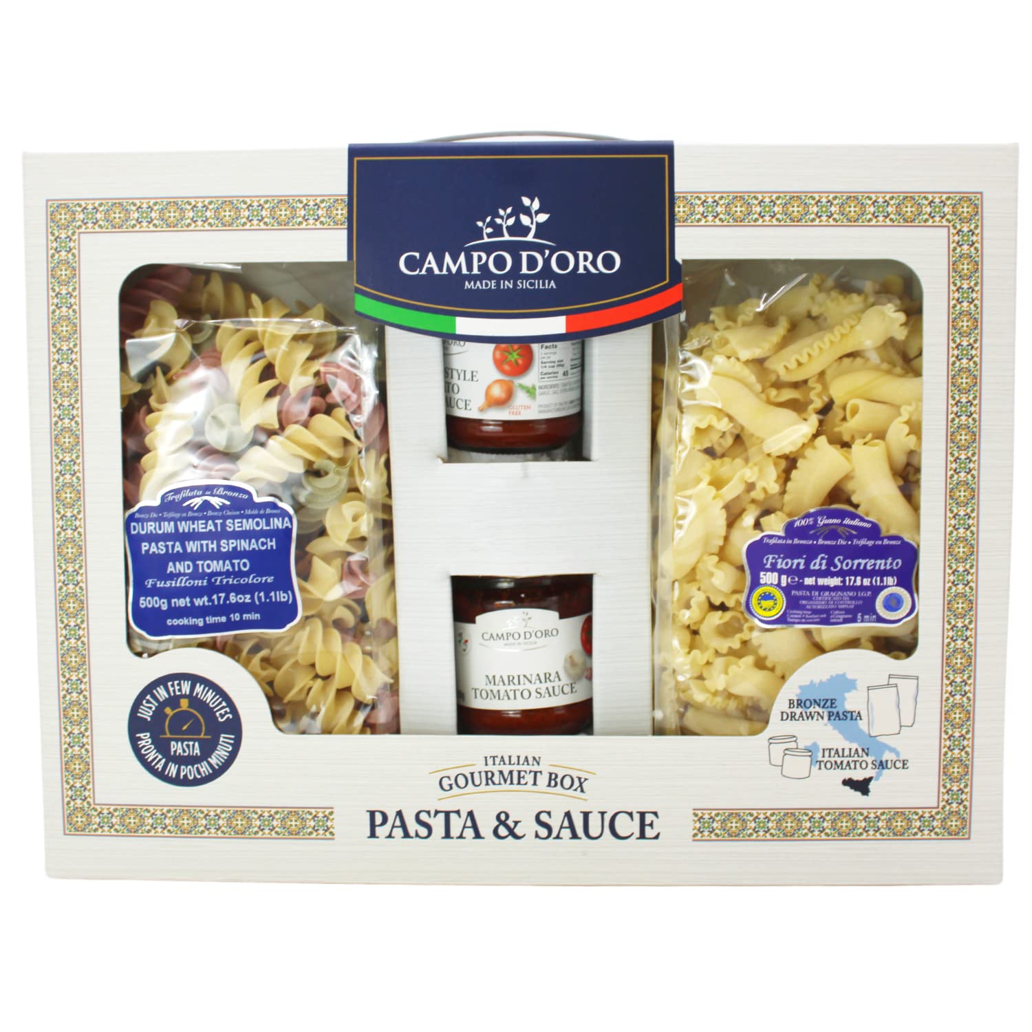 Amazon.com: Italian Gourmet Food Gift Box, Campo D'Oro, Classic Pasta ...
