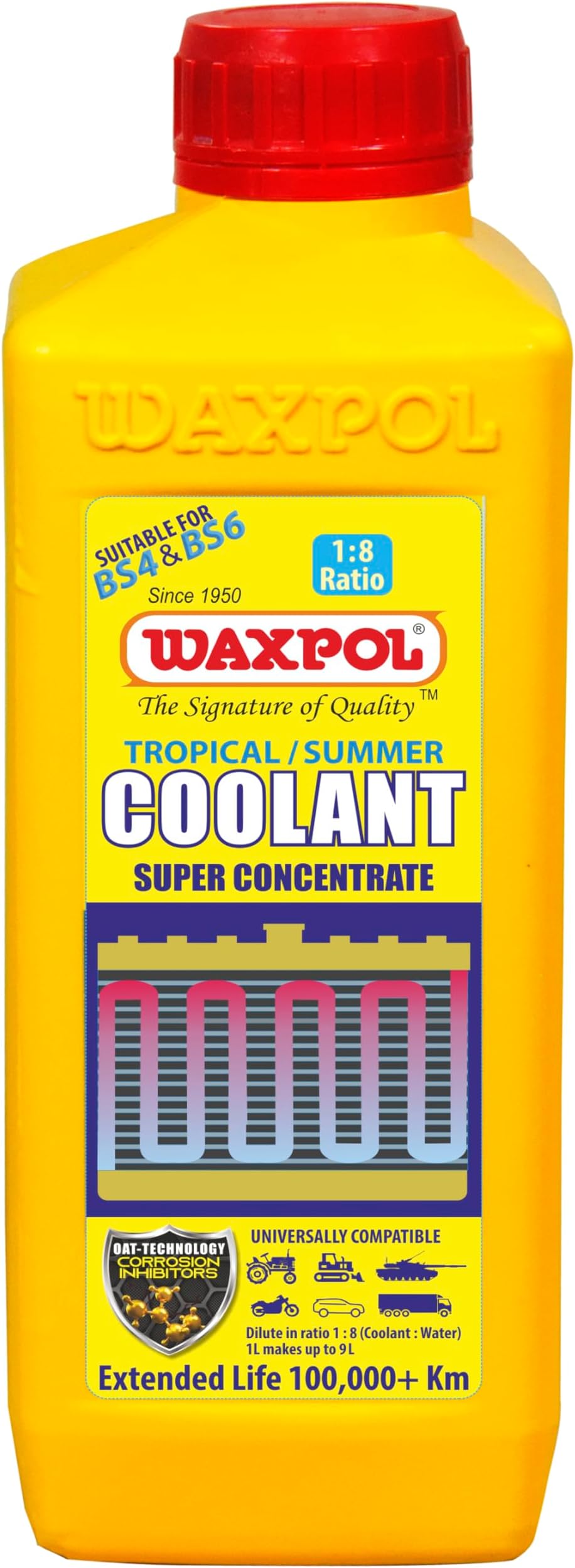 Waxpol Summer Tropical Coolant Concentrate 1:8-1L with Oat Long Life ...