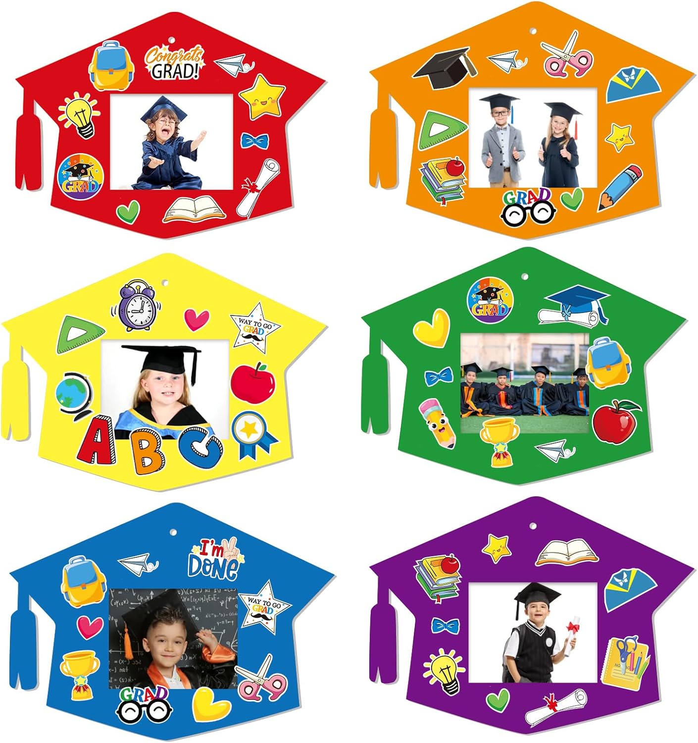 Amazon.com - FRIDAY NIGHT 30 Packs Graduation Picture Frame Craft Kits ...