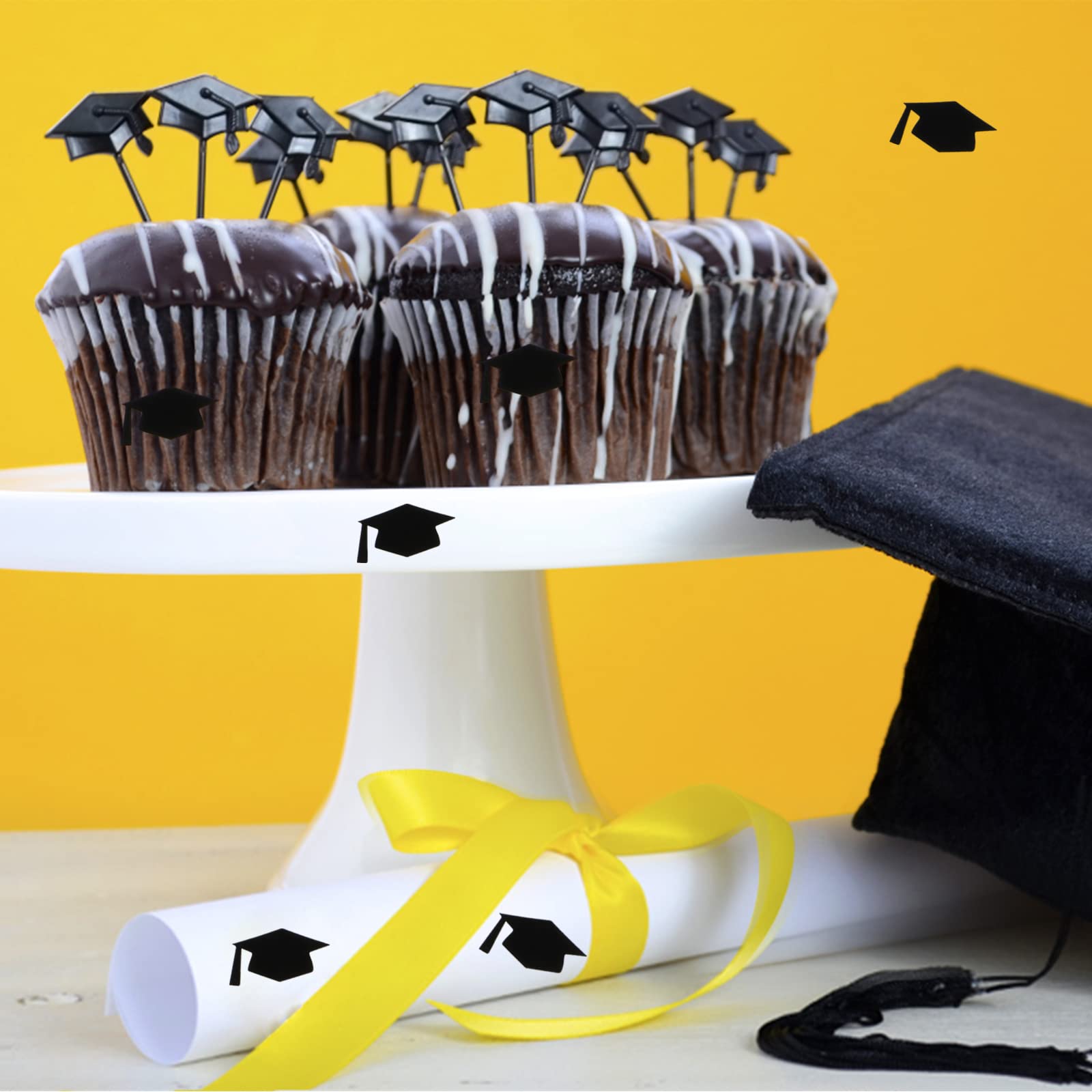 Snapklik.com : 4410 Pcs Graduation Cap Stickers Black Graduation Hat ...