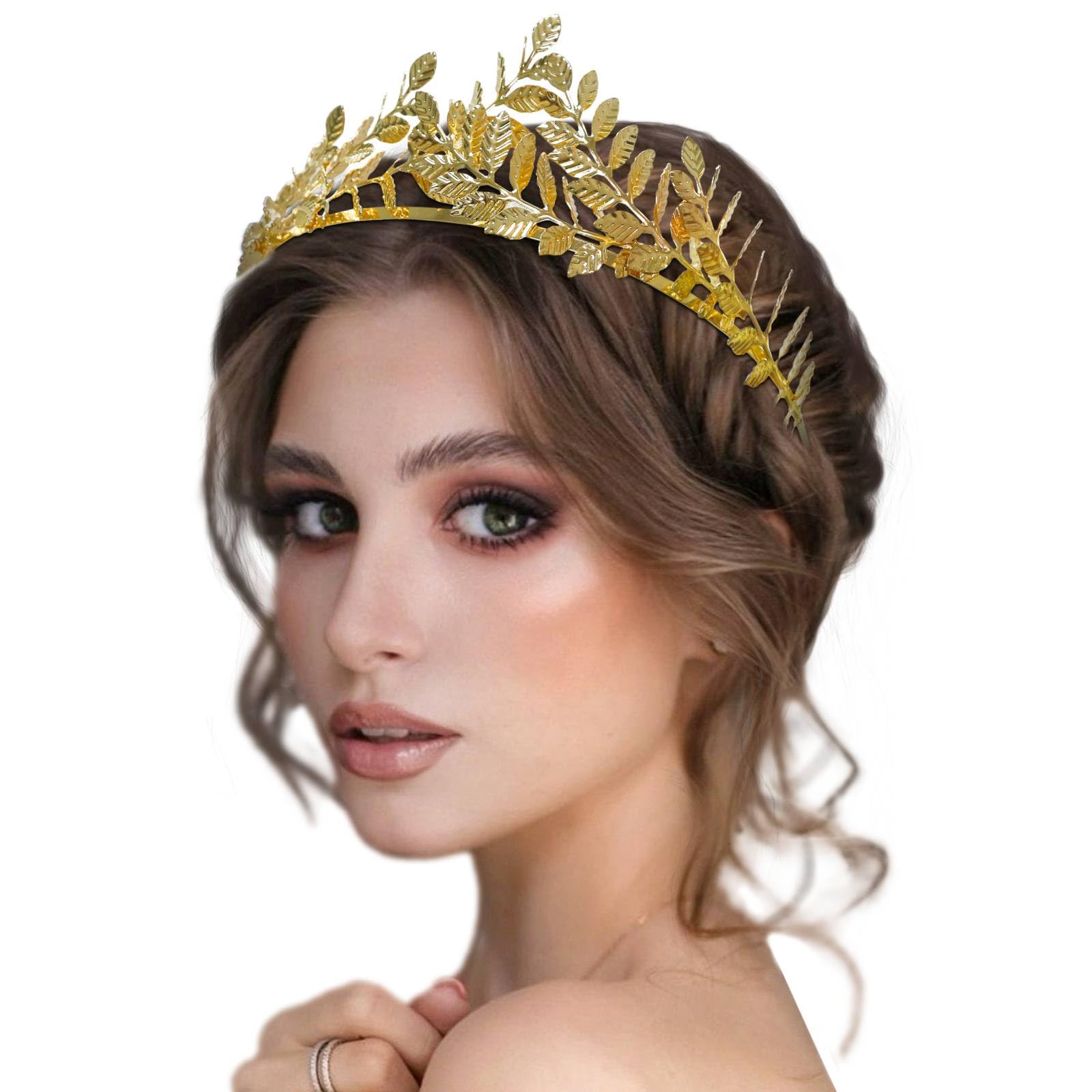 Amazon.com: WOVOWOVO Gold Leaf Crowns for Women Girls Bride Wedding ...