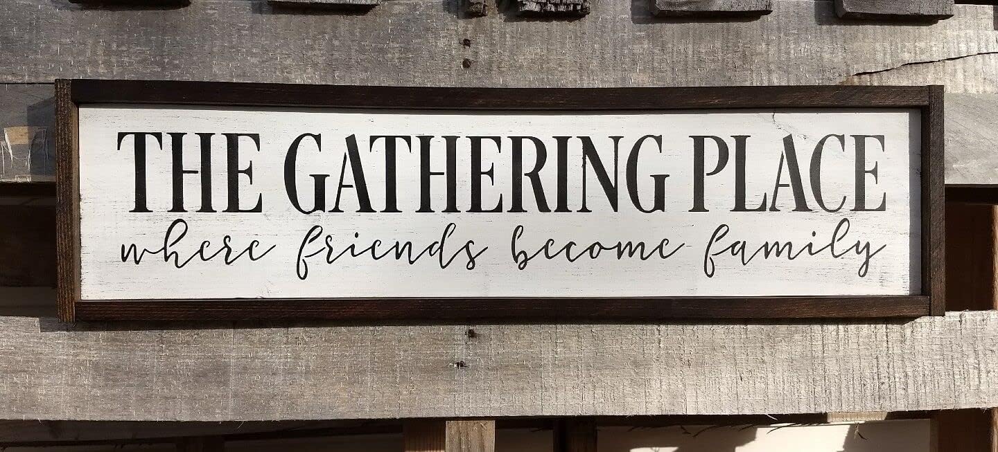 Amazon.com: Gather Farmhouse Sign Wood Gathering Place Gather Kitchen ...