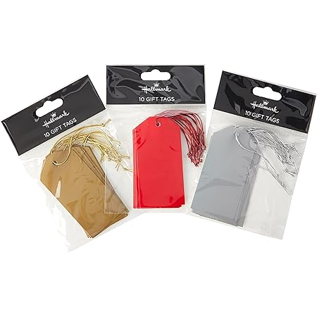Hallmark Gift Tag Pack - 30 Tags in 3 Festive Colours : Amazon.co.uk ...