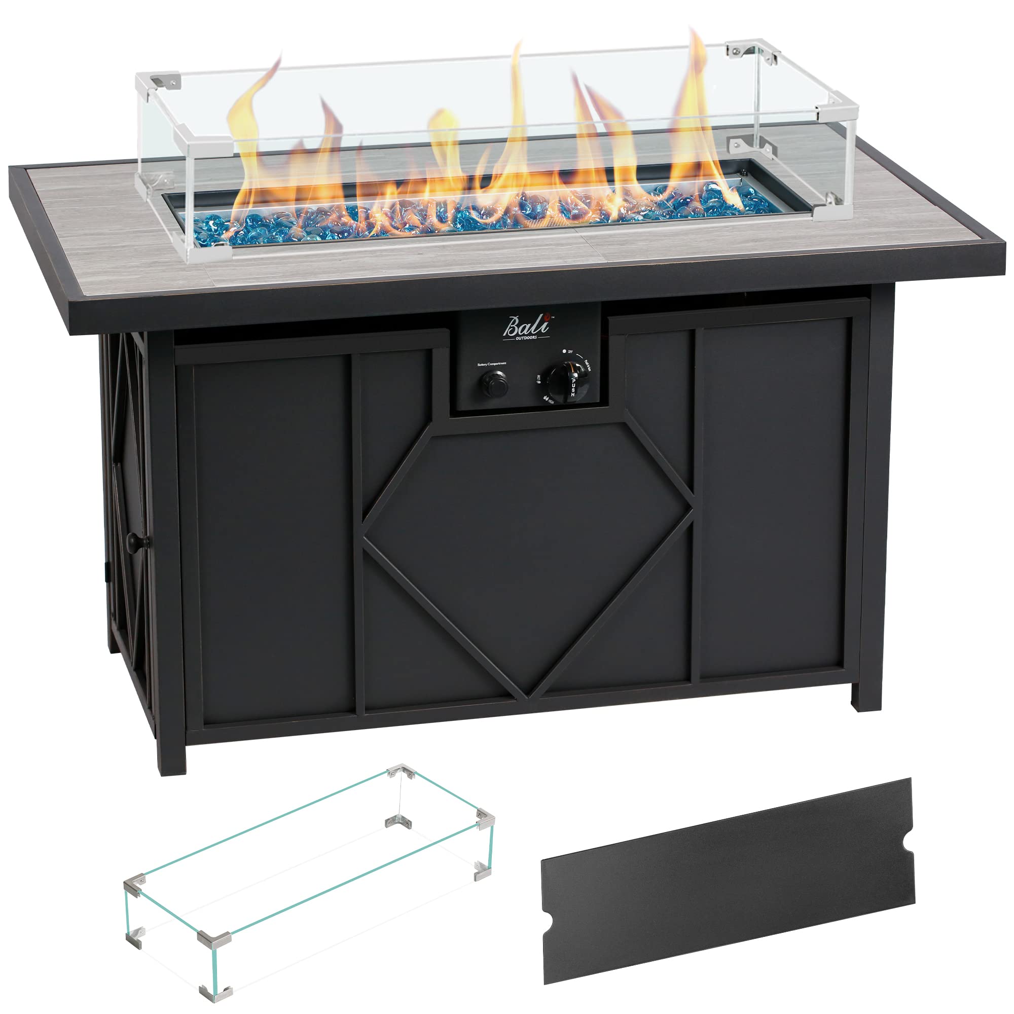 BALI OUTDOORS Propane Fire Pit Table 42 Inch 60 000 BTU Gas Fire Pit