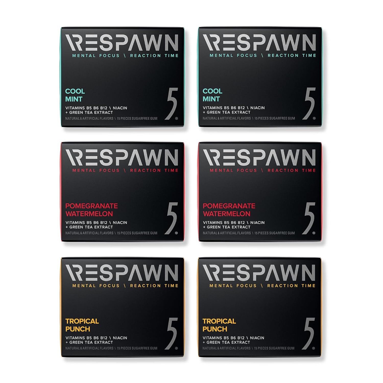 RESPAWN By 5 Pack Variado de 6 Unidades: Cool Mint, Pomegranate ...