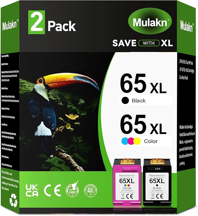 Amazon.com: Mulakn 65XL for HP 65 65XL Ink Cartridge Replacement for ...