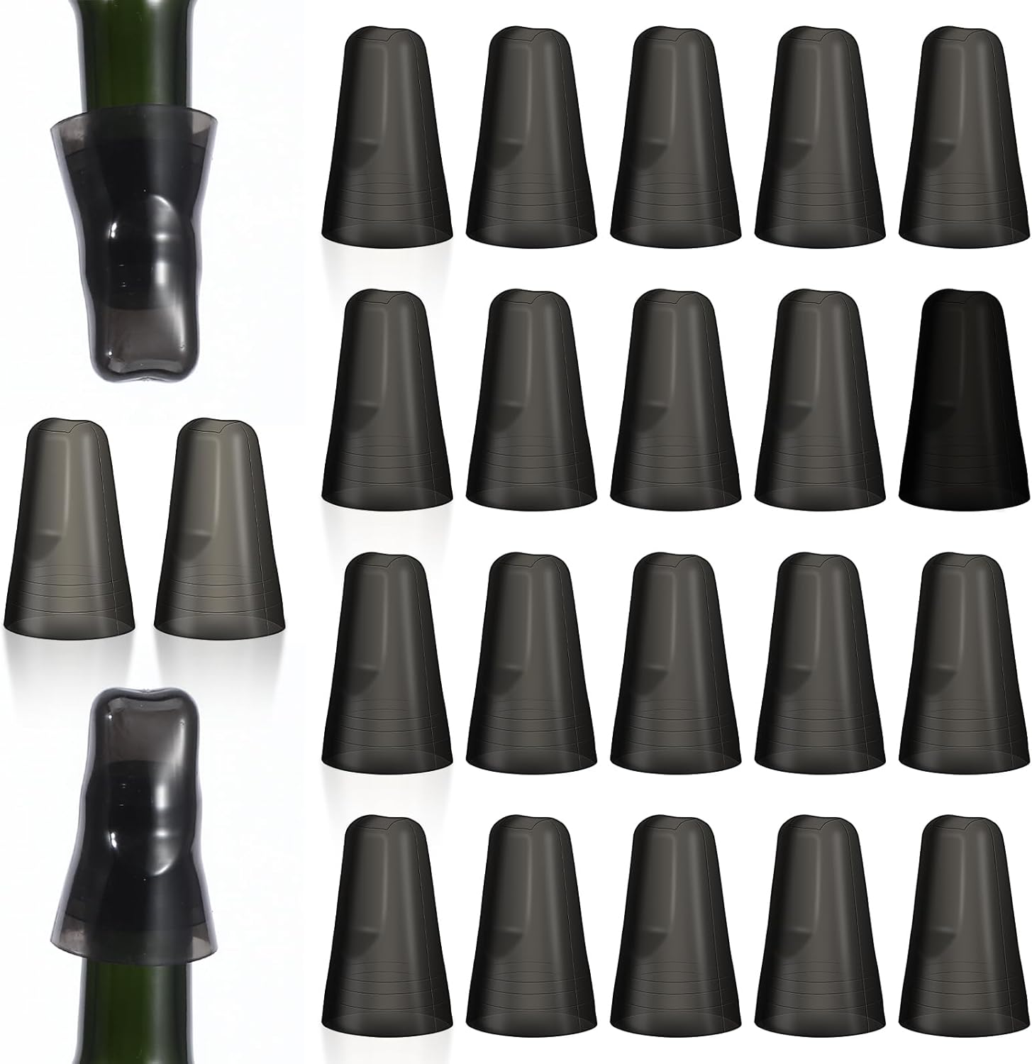 Amazon.com: 24 Pieces Translucent Liquor Pourer Covers Universal Bottle ...