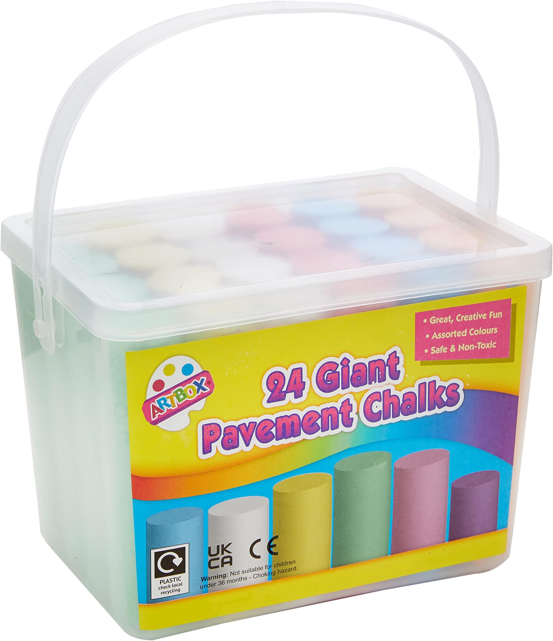 Chalk City Sidewalk Chalk for Kids - 7 Colours in 20 Pcs. - Washable ...