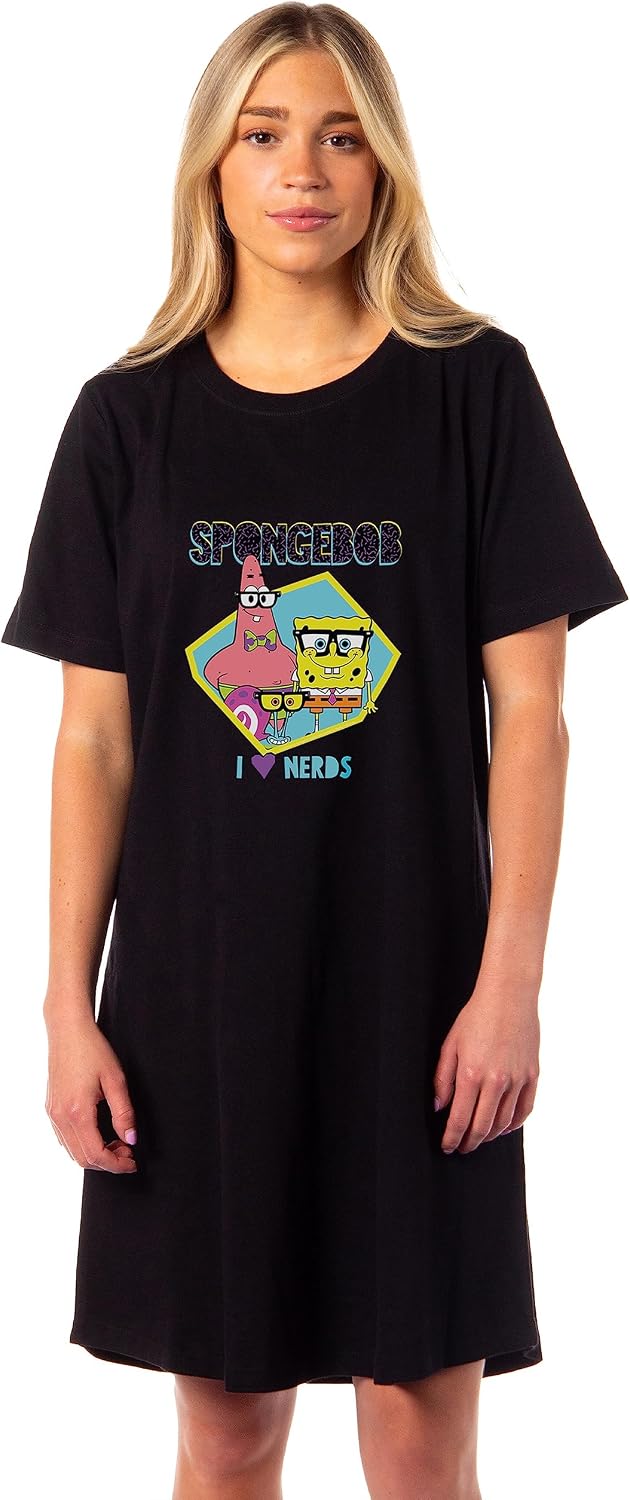 INTIMO SpongeBob SquarePants Women's I Love Nerds Pajama Dorm Sleep ...
