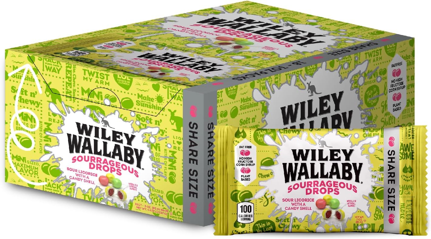 Amazon.com : Wiley Wallaby Australian Style black & red Licorice Candy ...