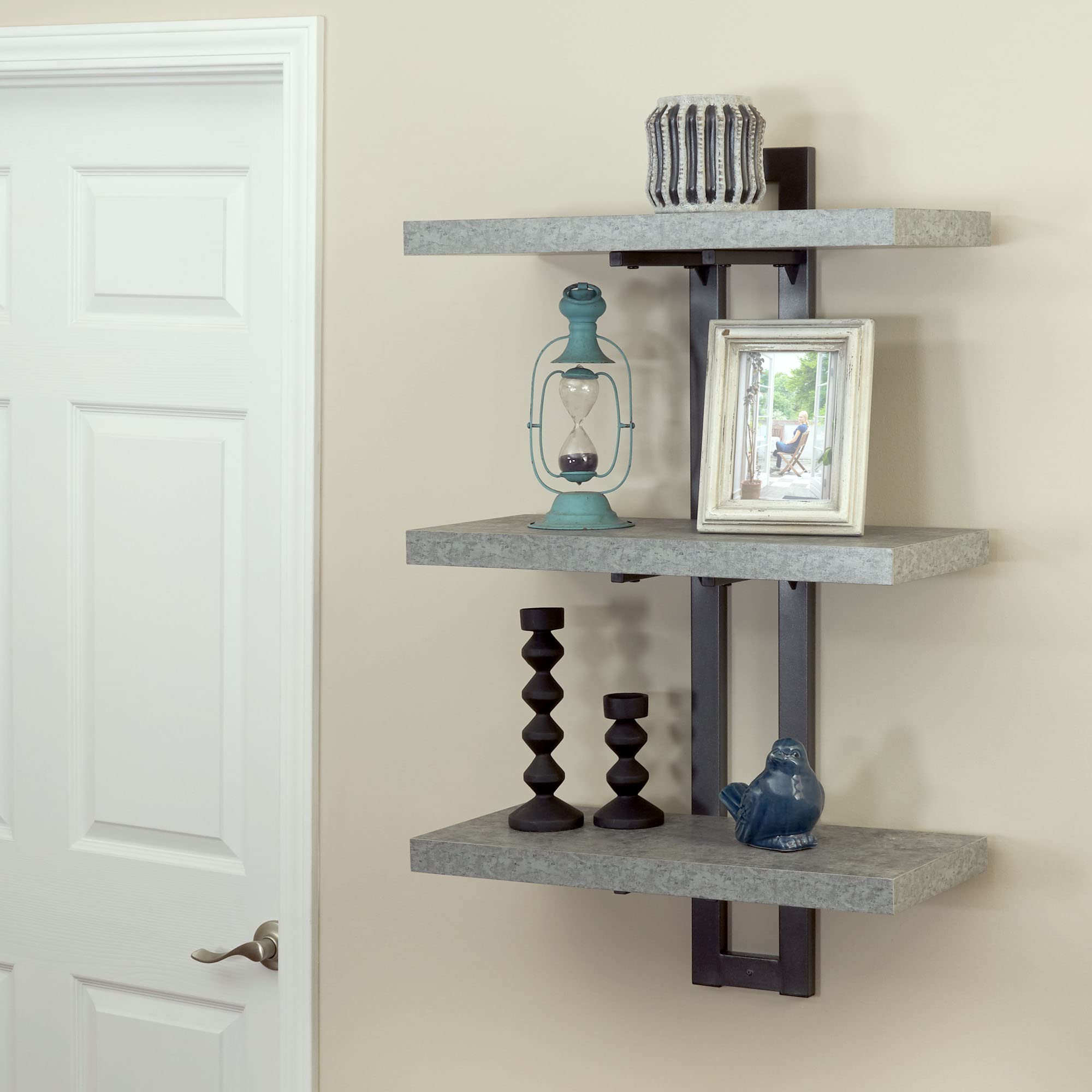 Snapklik.com : Household Essentials Jamestown 3 Tier Wall Shelf