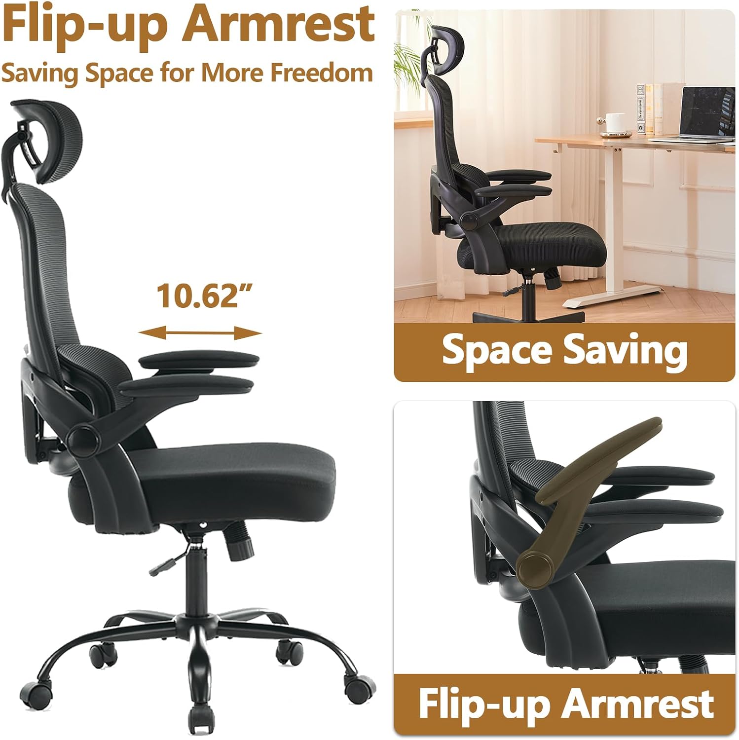 Black Mesh Office Chair with Lumbar Support & Nepal | Ubuy