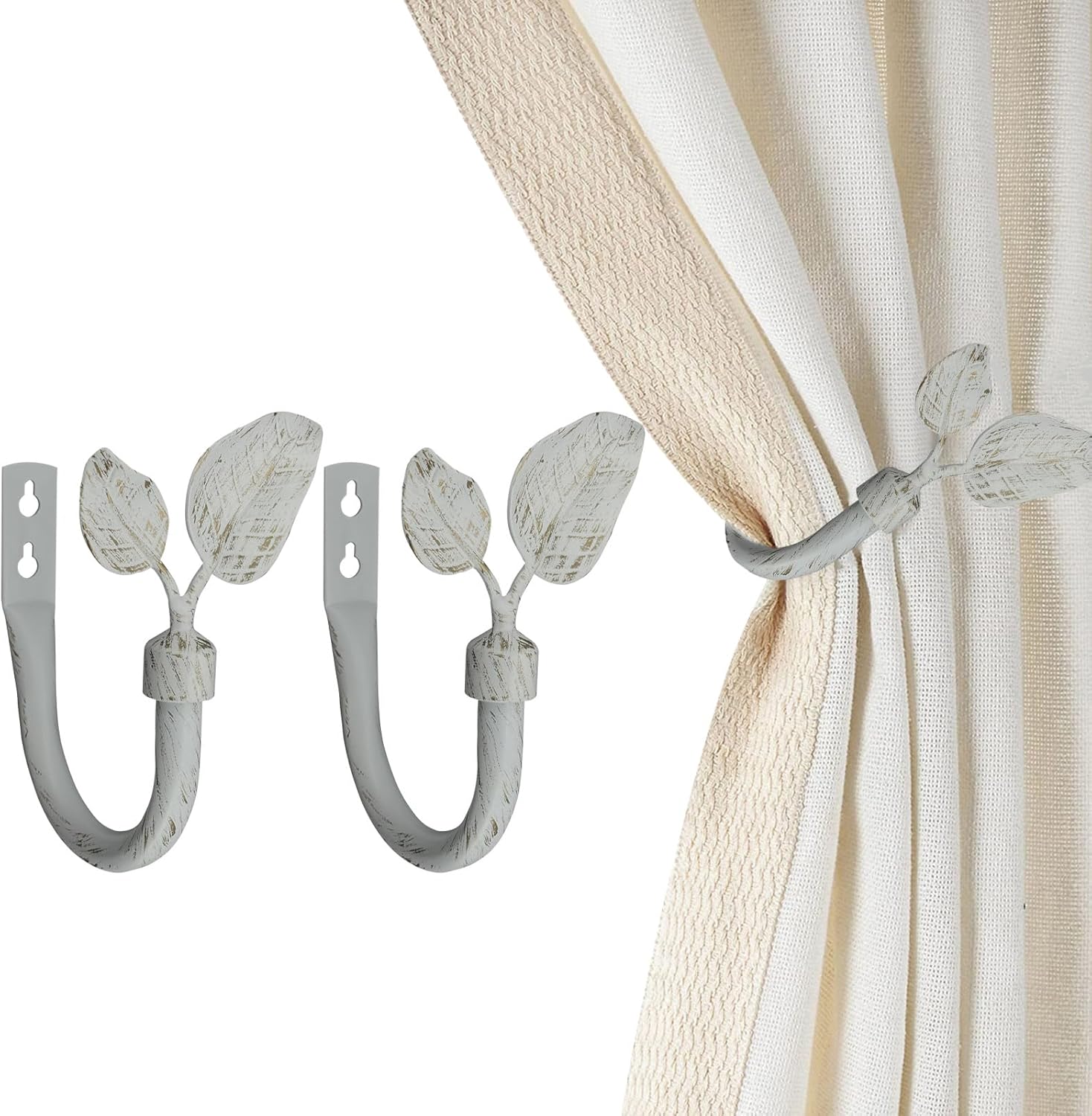 Amazon.com: CasaARNO 2023 New Leaf Shape Curtain Holdbacks Set of 2 ...