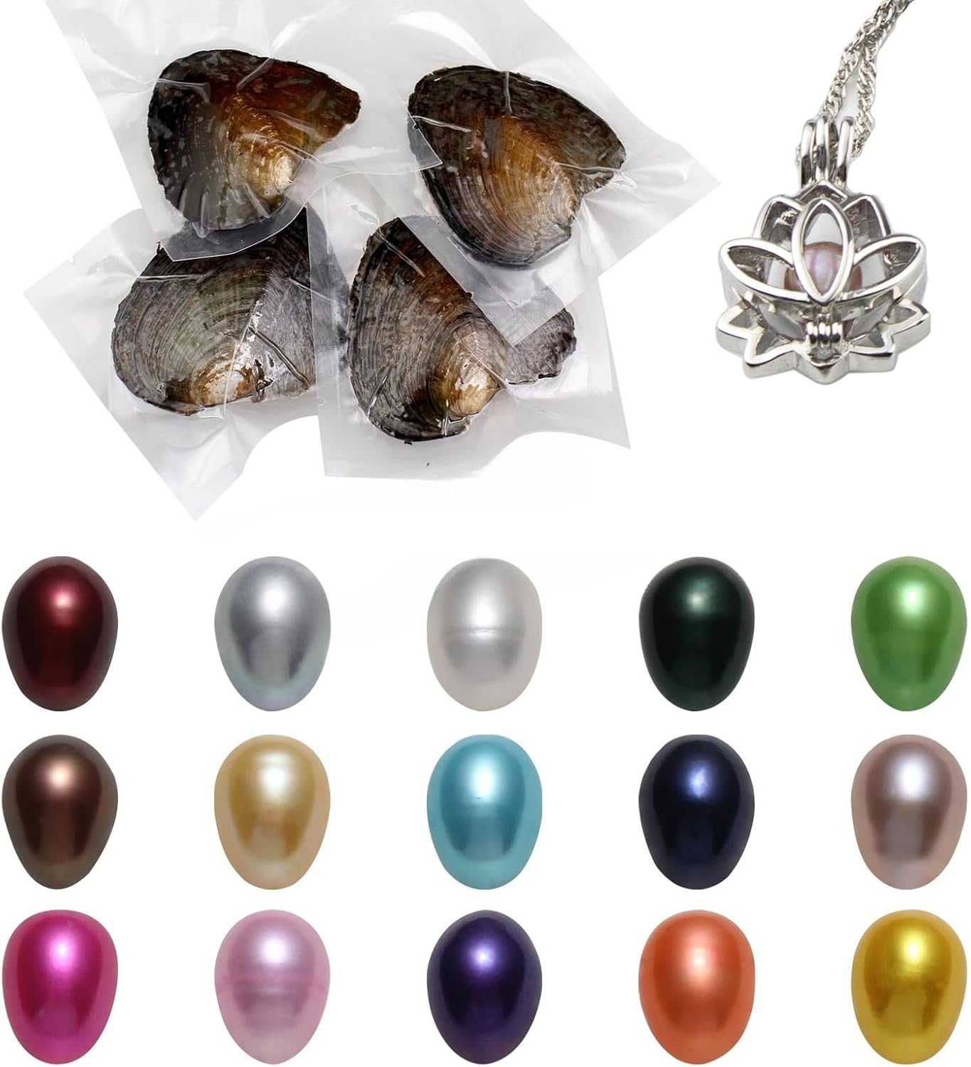 Amazon.com: Magnitt Freshwater Pearl Oyster Cultured Love Wish Round ...