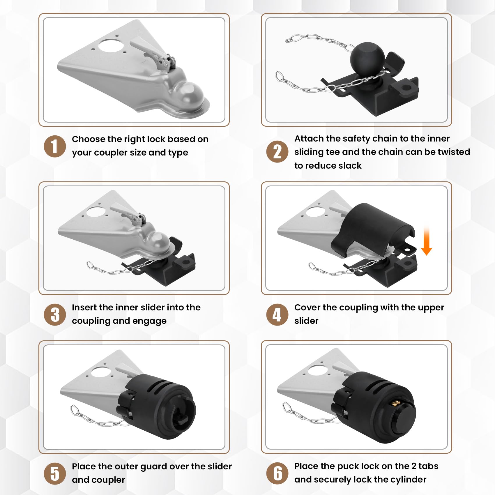 Trailer Locks Fit 2-5/16 Inch Trailer Coupler, Heavy Trailer Coupler ...